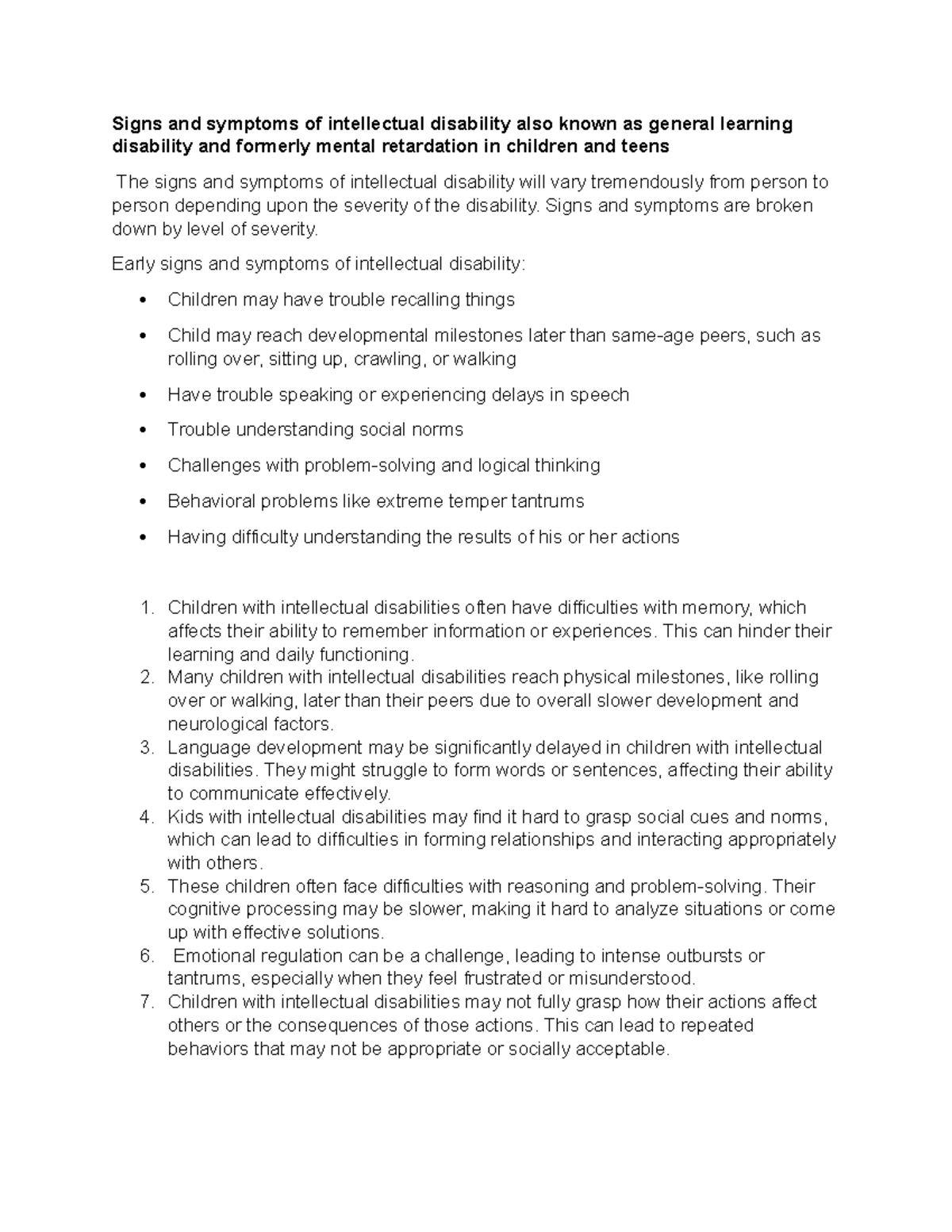 Signs and symptoms - Signs and symptoms are broken down by level of ...