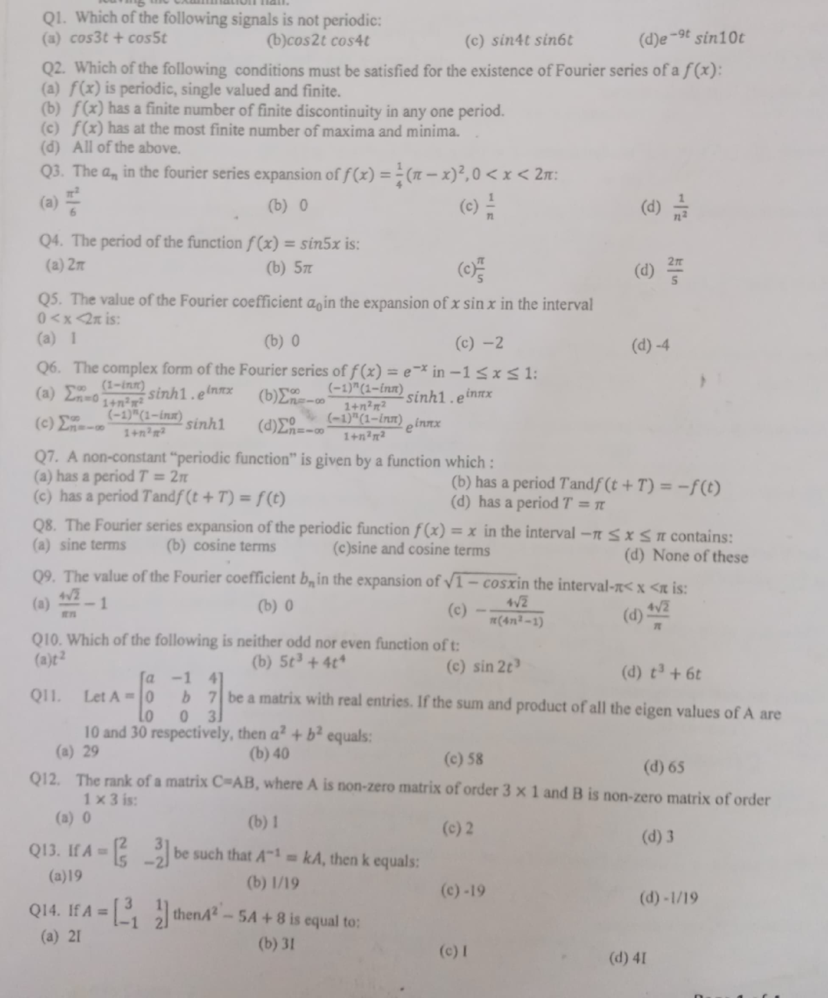 Practice papers MTH 174 - Q Q Q , "'6 ,110 c,cmnumnoa IWII of efo o"ng ...