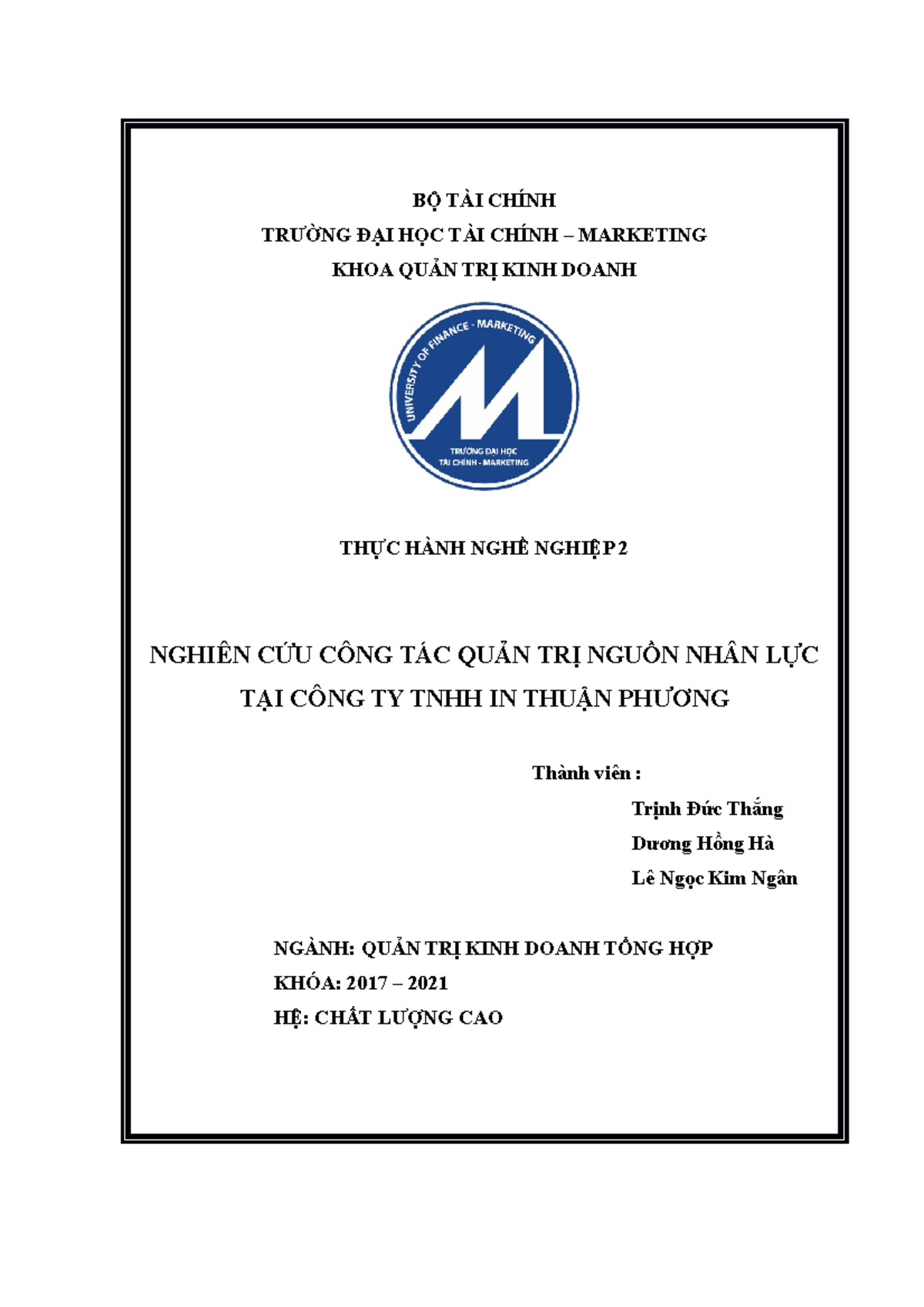 THNN 2 đã sửa 1 - NGHIÊN CỨU CÔNG TÁC QUẢN TRỊ NGUỒN NHÂN LỰC ...