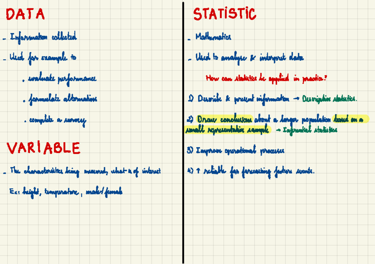 Lecture 1 - Descriptive Statistics - ECON1310 - Studocu