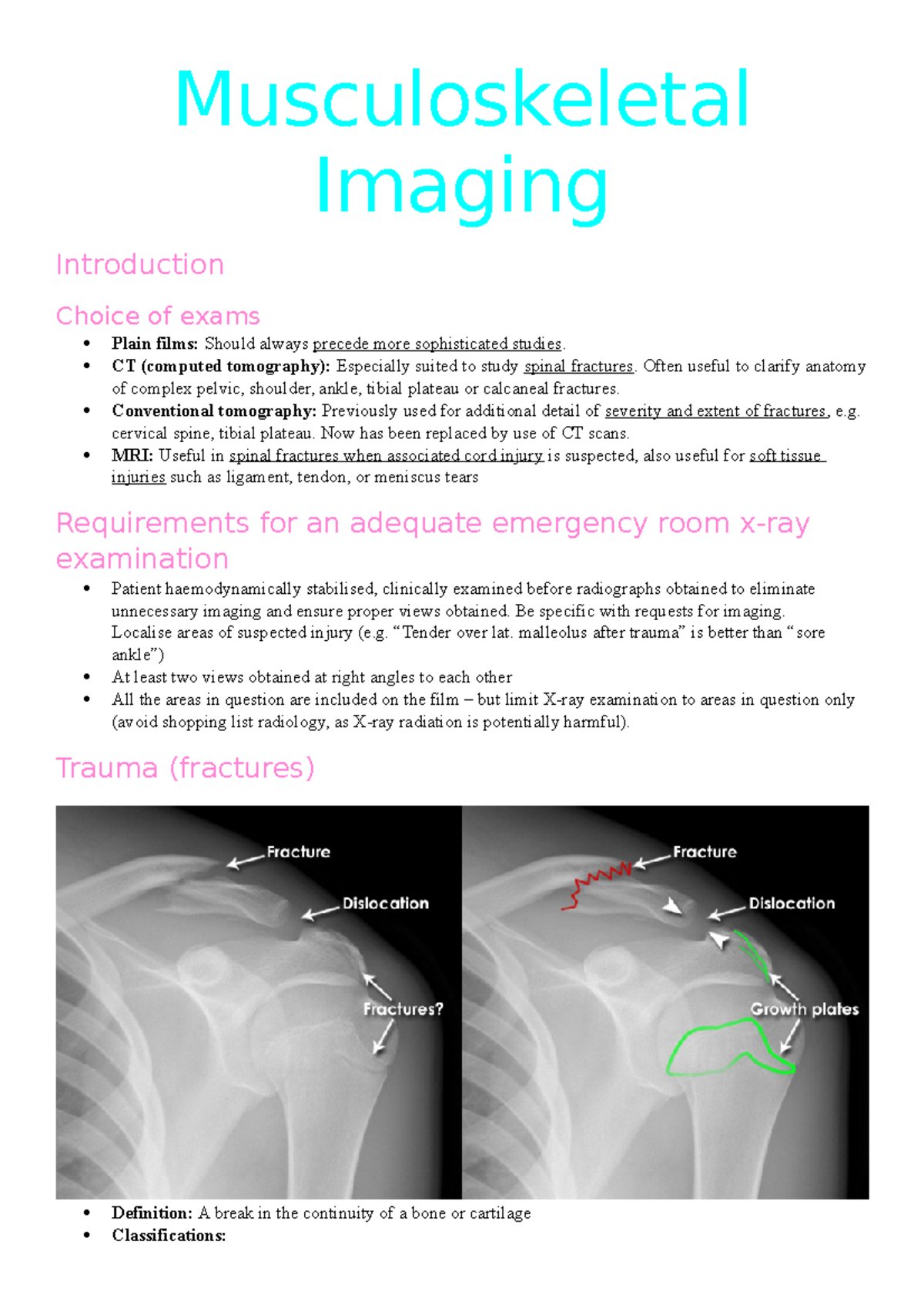 Musculoskeletal Imaging - Musculoskeletal Imaging Introduction Choice ...