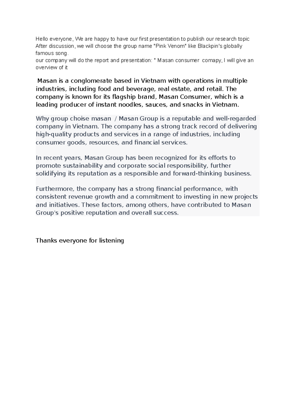 Thuyết trình t5 - ok i am - Hello everyone, We are happy to have our ...