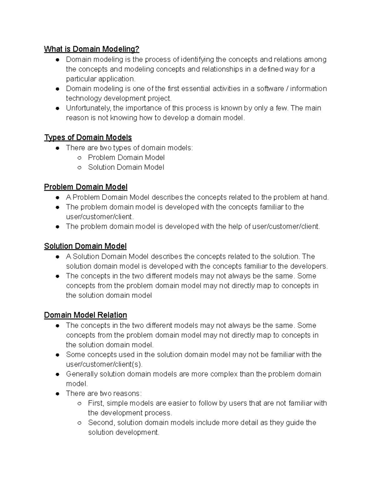 Domain Modeling - Domain modeling is one of the first essential ...