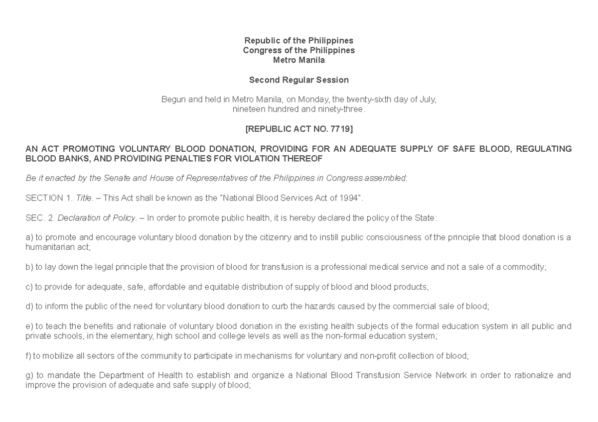 RA 7719 - goods - Republic of the Philippines Congress of the ...