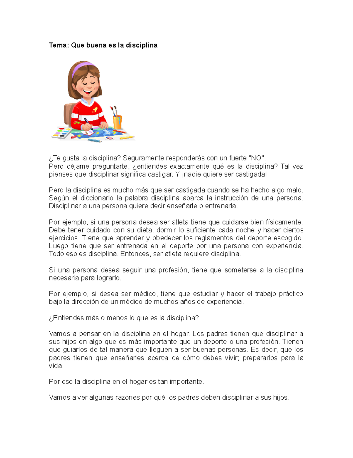 Qué buena es la disciplina - Tema: Que buena es la disciplina ¿Te gusta ...