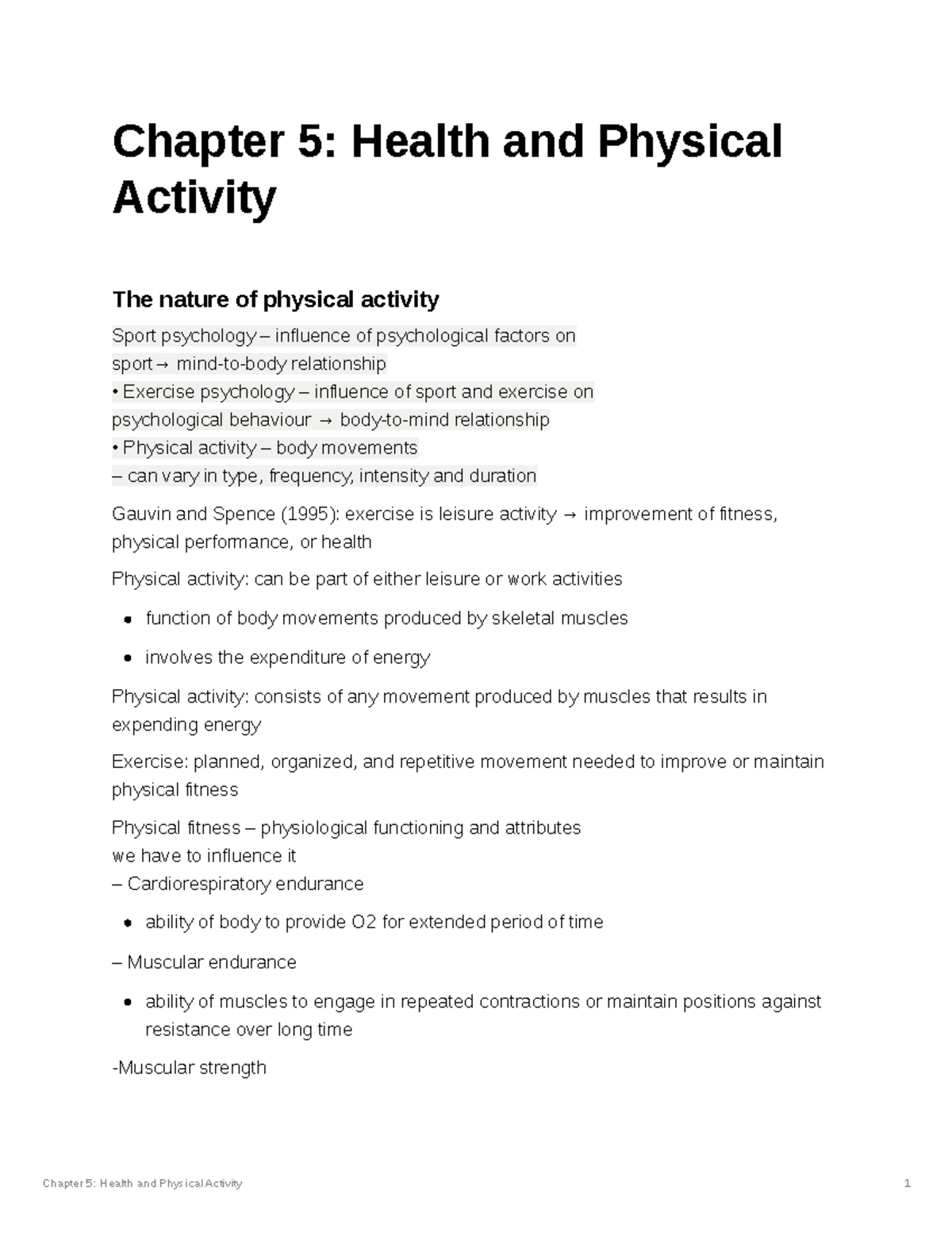 Chapter 5 - Summary Health Psychology - Chapter 5 : Health and Physical ...