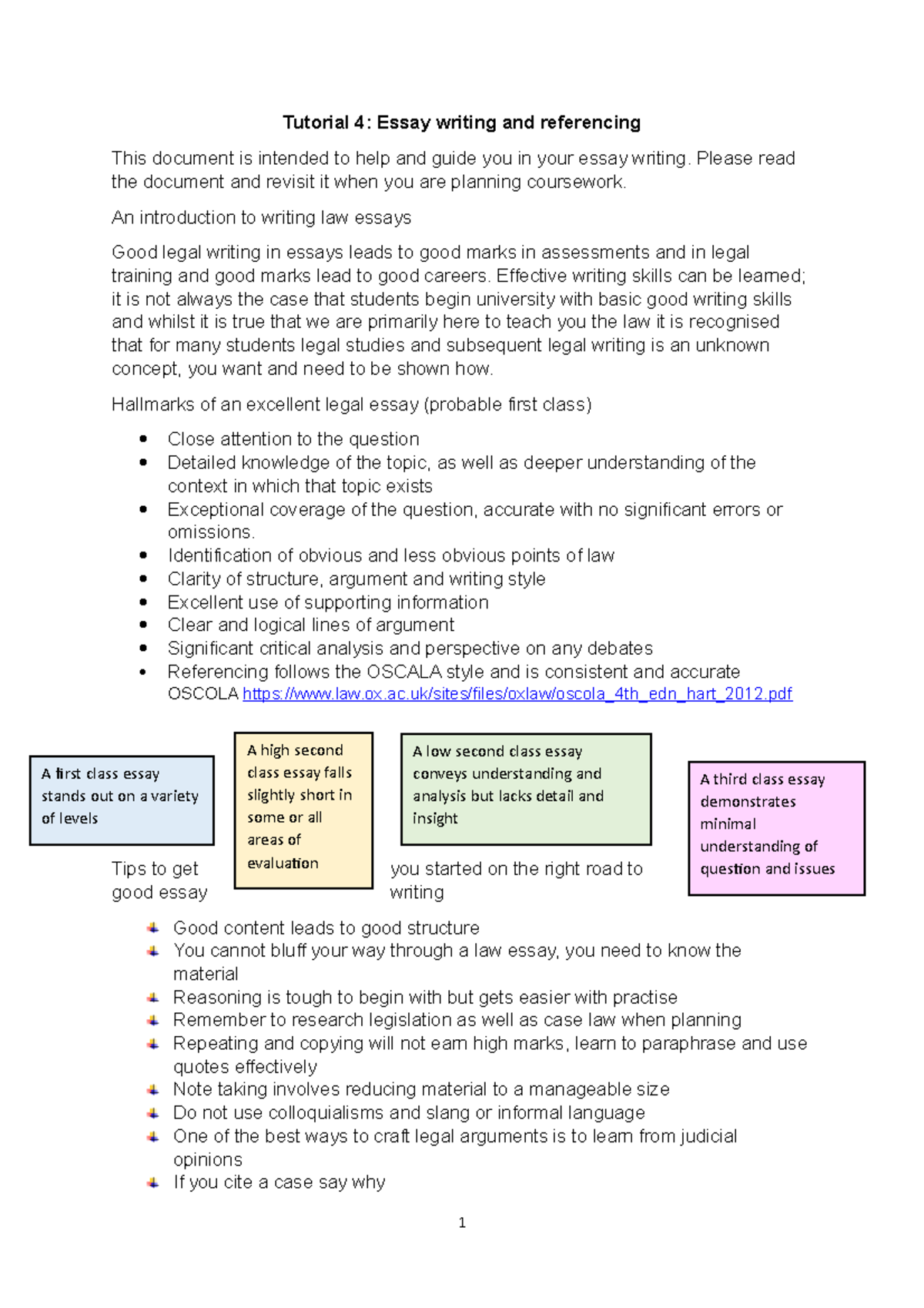 Tutorial 4 Essay writing and referencing tip sheet - Tutorial 4: Essay ...