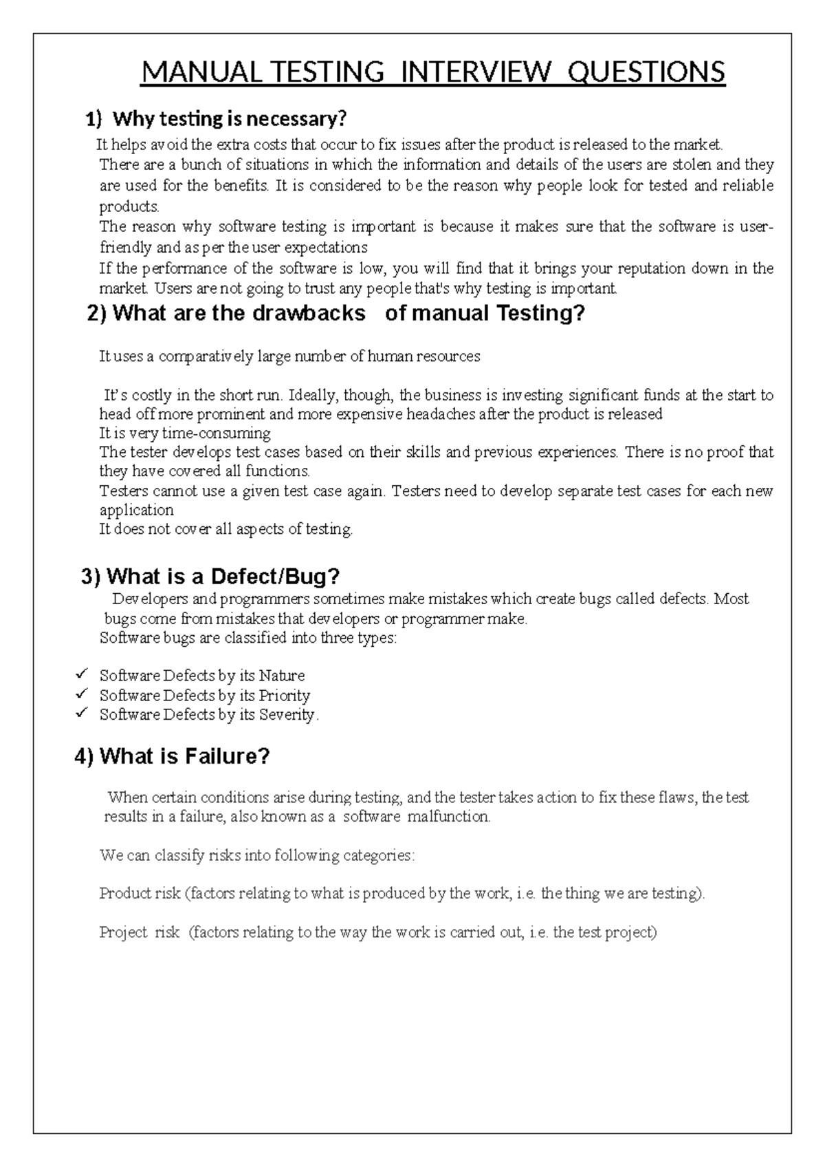 Manual Testing Interview Questions lyst7616 - MANUAL TESTING INTERVIEW ...