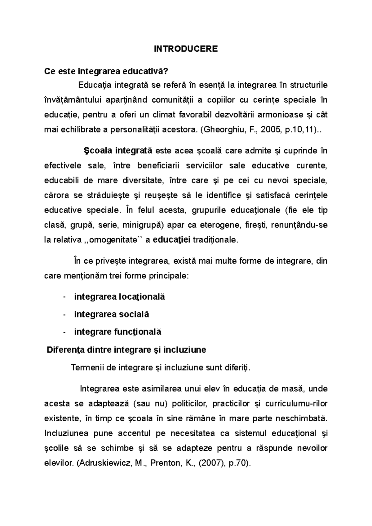 15. Proiect integrarea educativă - INTRODUCERE Ce este integrarea ...