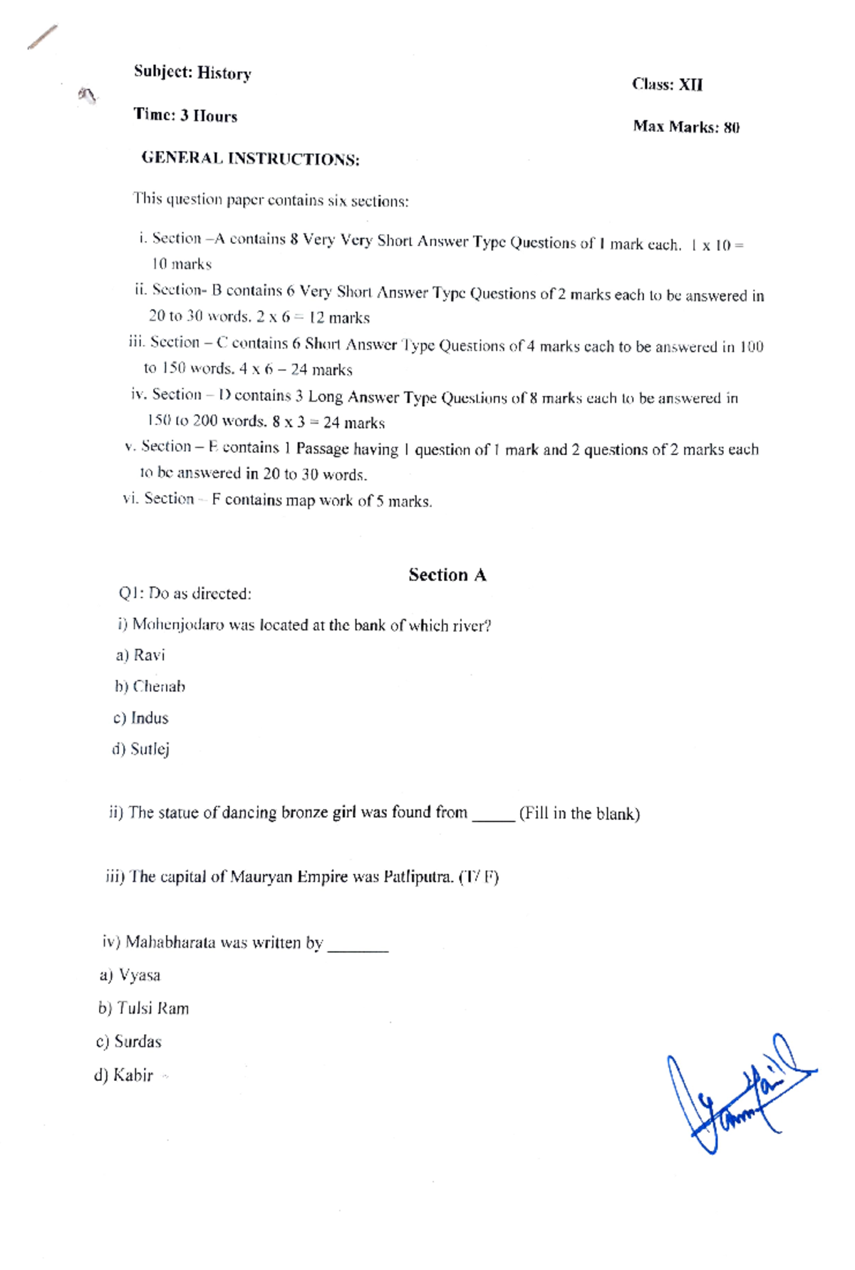 MTP History 12th - By Danish Razaq Lone - Subject: History Time: 3 ...