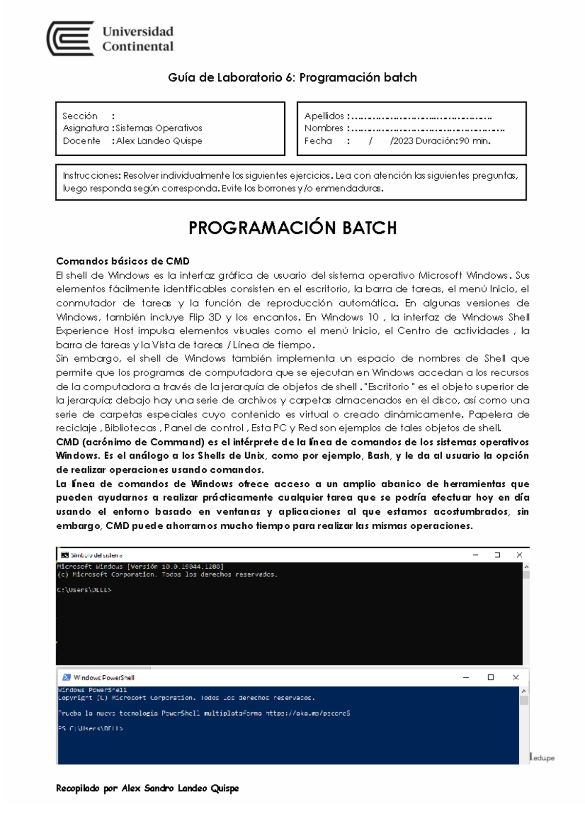 Guia Sem 06 - programacion batch - GuÌa de Laboratorio 6: ProgramaciÛn batch PROGRAMACI”N BATCH ...