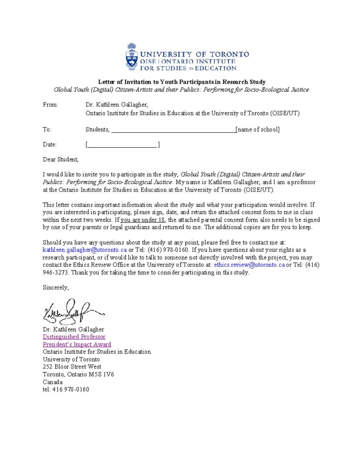 AC Student Consent Letter OCT2020 - Letter of Invitation to Youth ...