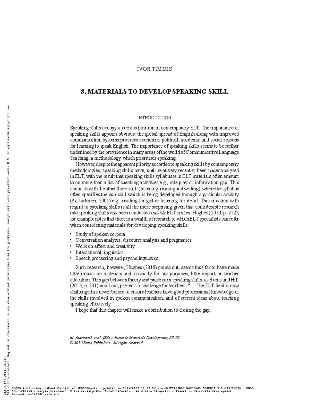 Materials to develop speaking skill - M. Azarnoosh et al. (Eds ...