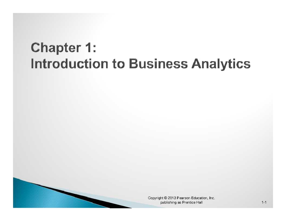 Ch01 Introduction to Business Analytics - What is Business Analytics ...