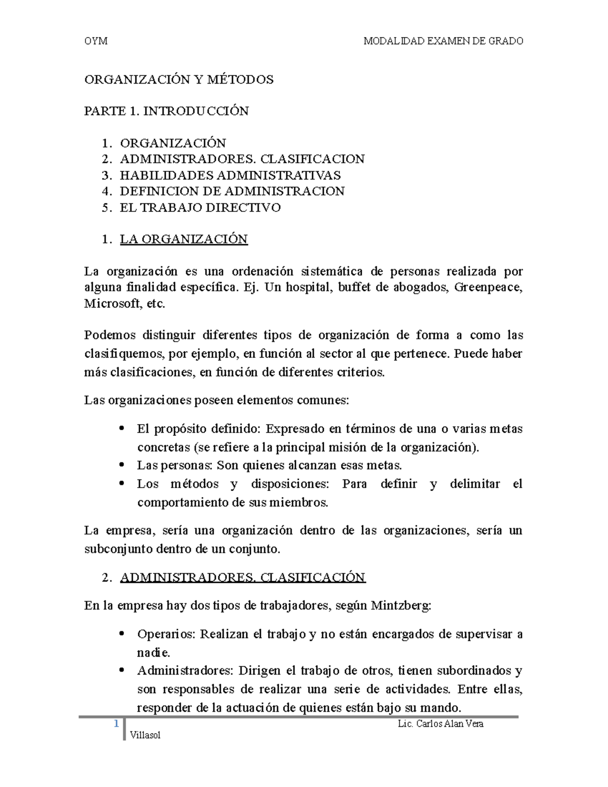 Dosier Organización Y Métodos OrganizaciÓn Y MÉtodos Parte 1