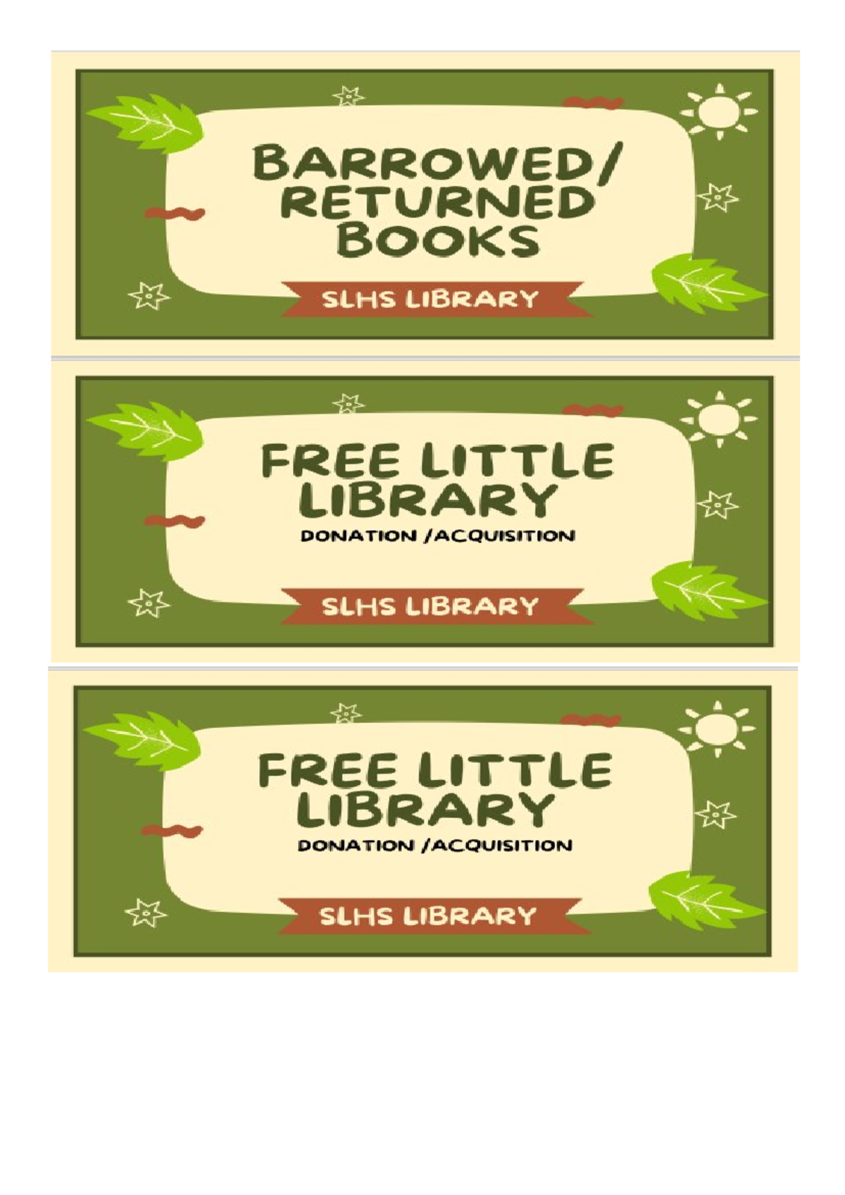 Library rules - gdsdsgsdg - RETURNED BOOKS SLHS LIBRARY FREE LITTLE ...