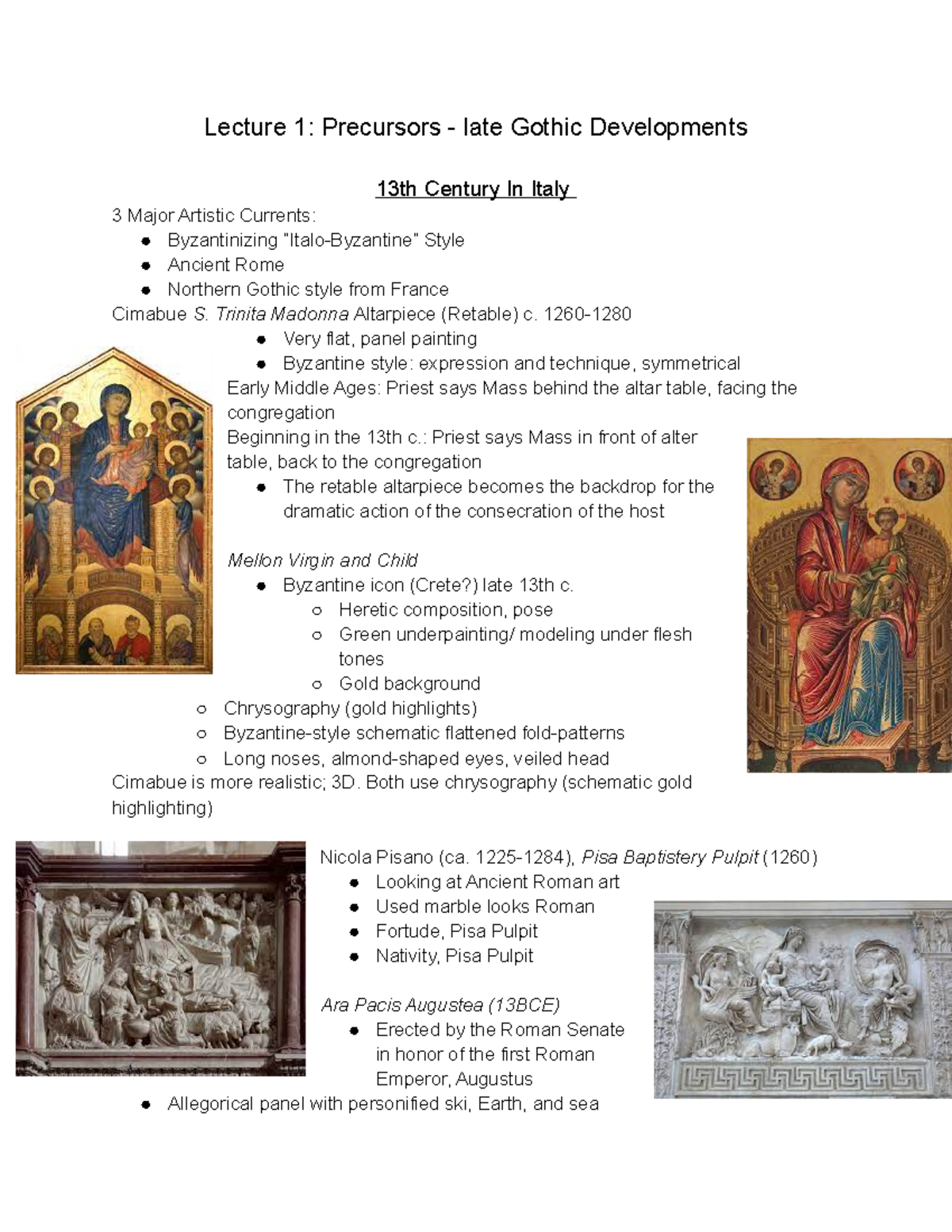 Lecture 1 Precursors late Gothic Developments - Lecture 1: Precursors ...