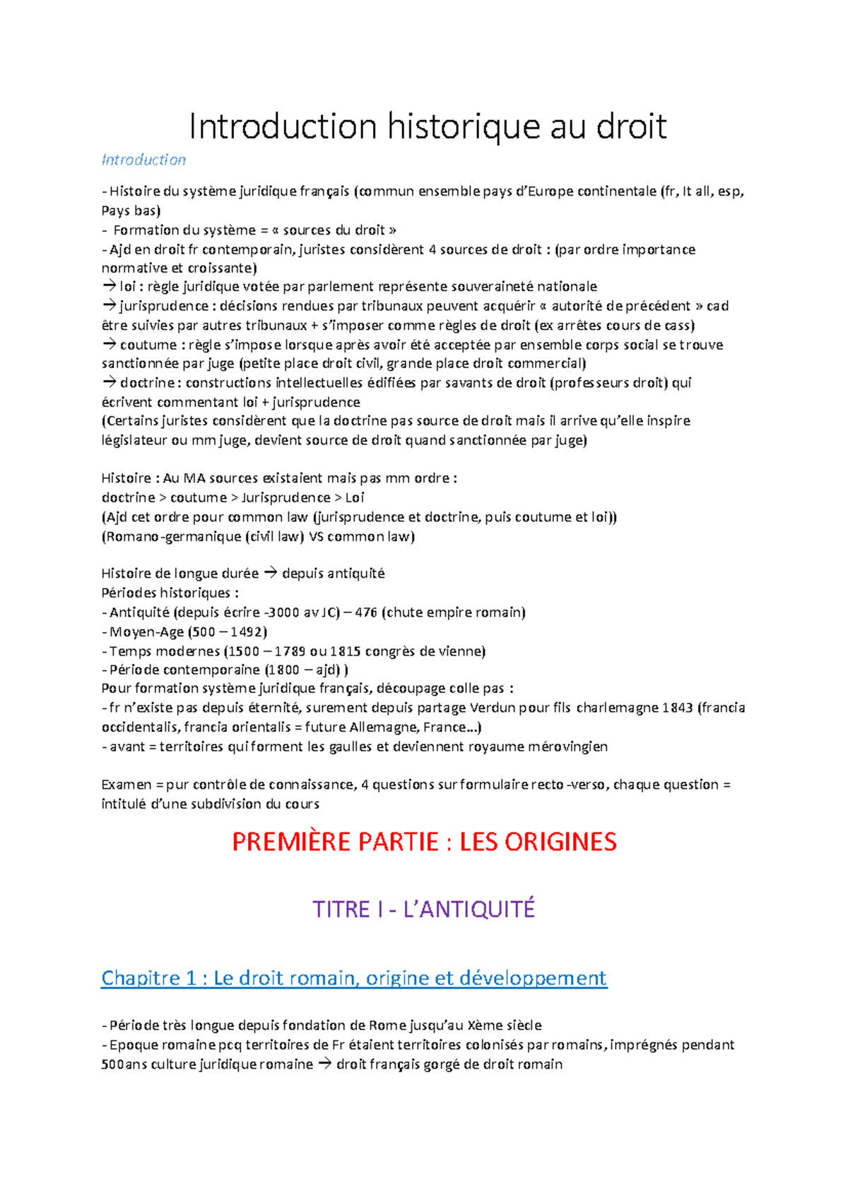 Introduction historique au droit - M. Roumy - Introduction historique au droit Introduction ...