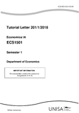 ECS1501 - Unisa - Economics - Studocu