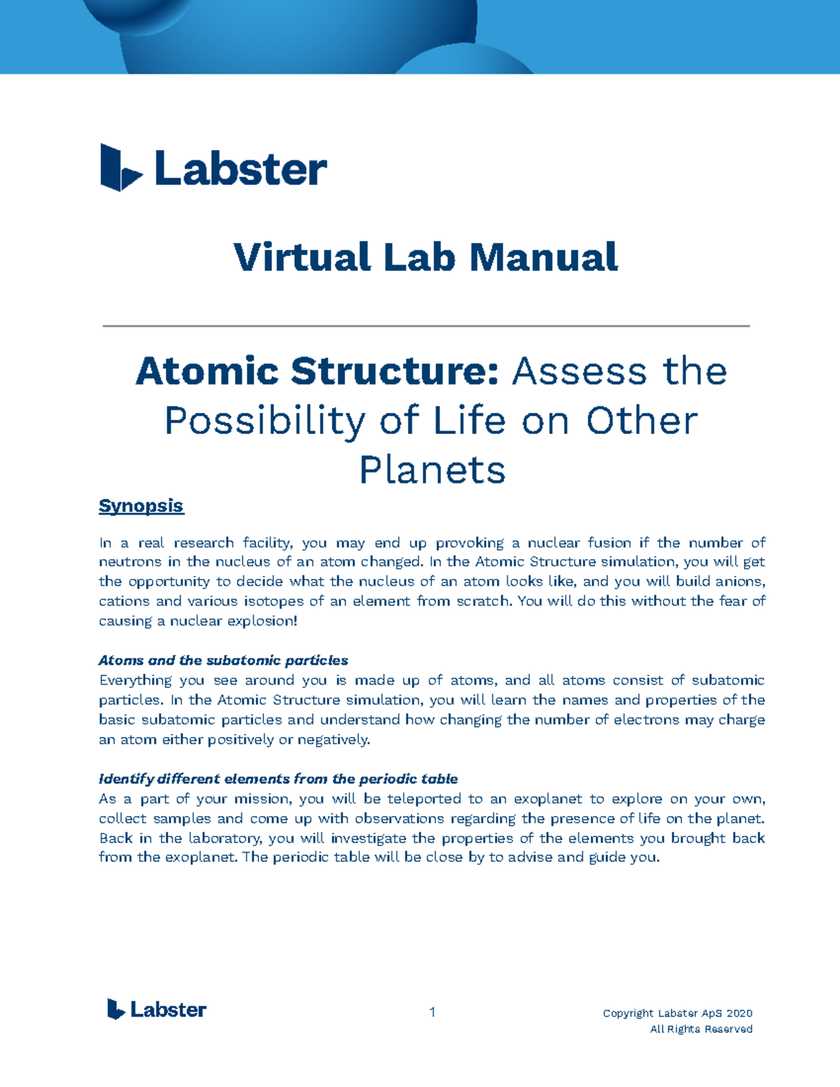ATS Atomic Structure Assess the Possibility of Life on Other Planets ...