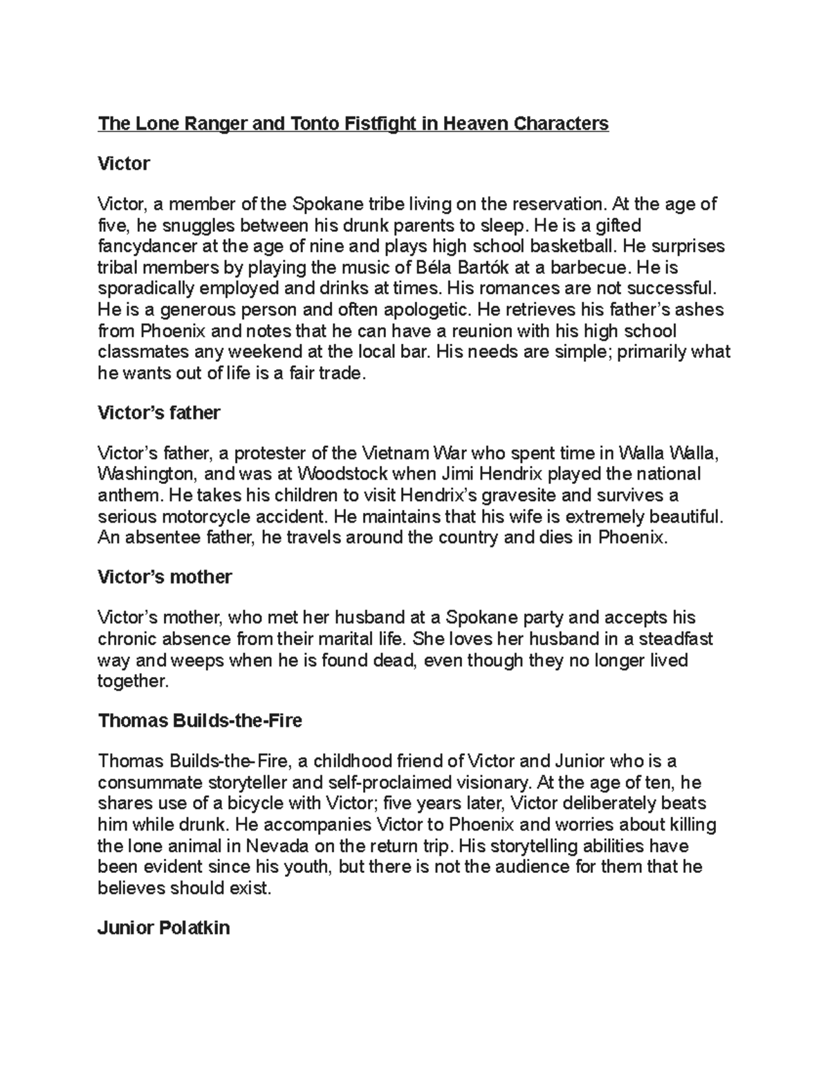 The Lone Ranger and Tonto Fistfight in Heaven Characters - At the age ...