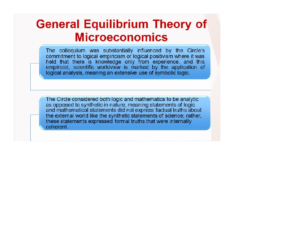 Basic Micro Economics week 7 - General Equilibrium Theory of Microeconomics The colloquium was ...