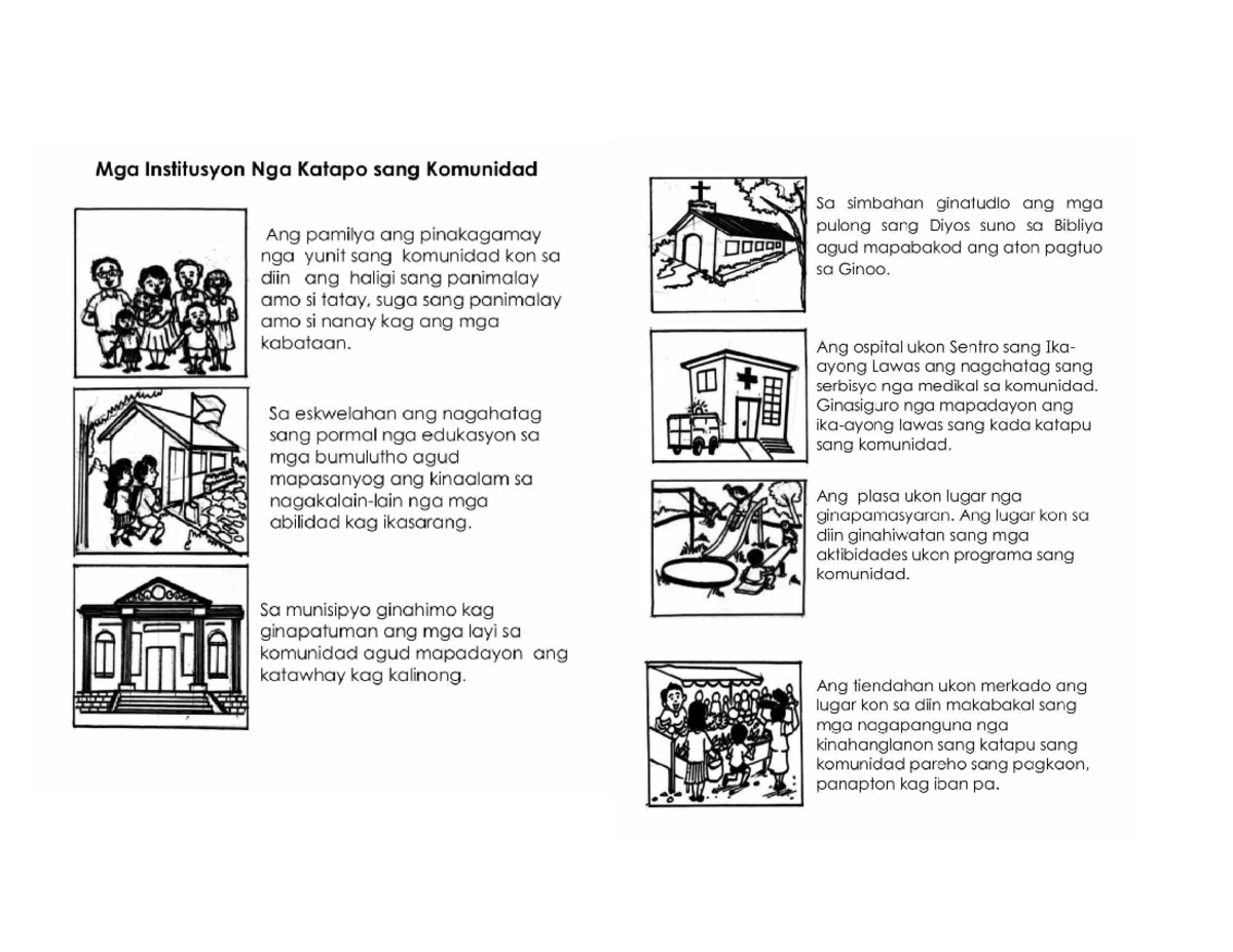 Activity Sheet AP2 - Mga Institusyon Nga Katapo sang Komunidad Sa ...