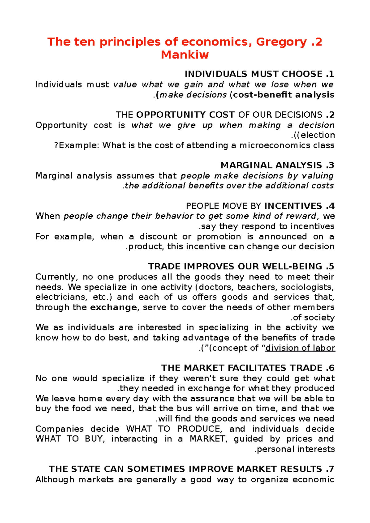 2.Ten principles of economics - 2 Mankiw INDIVIDUALS MUST CHOOSE. 1 ...