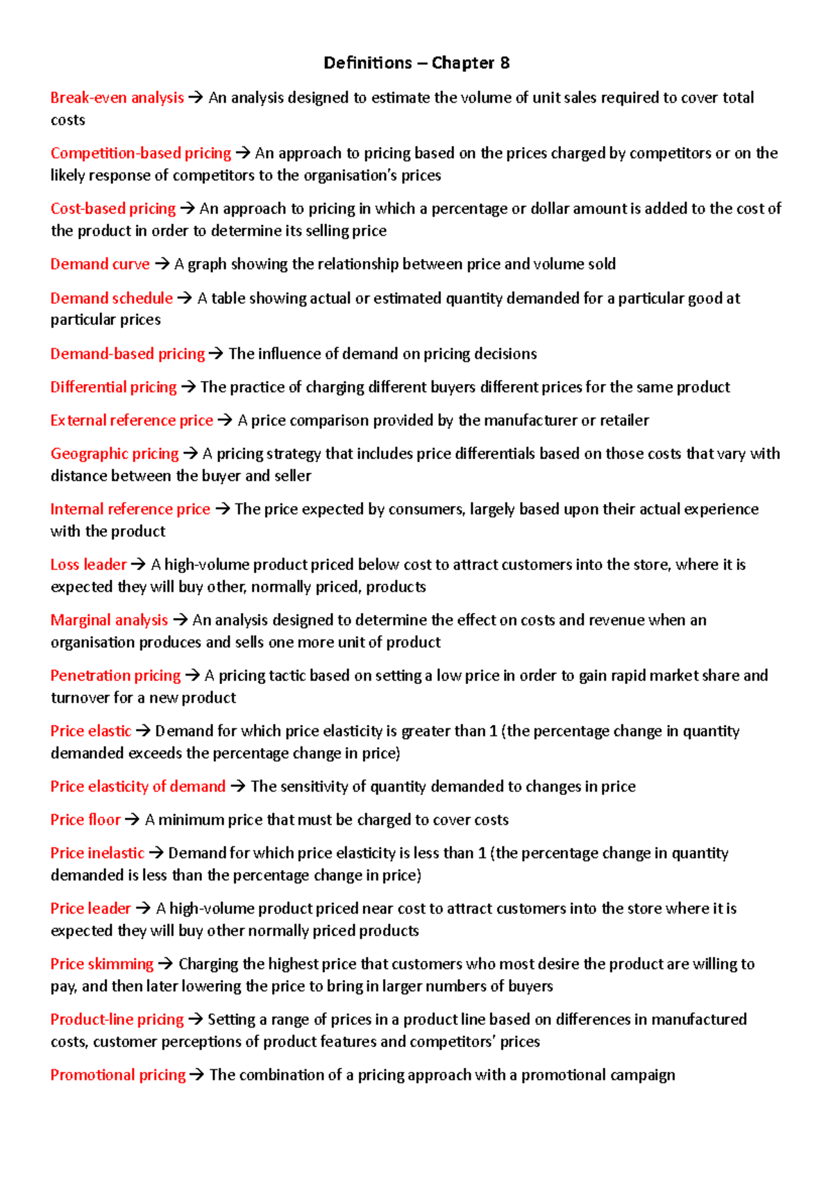 Direct marketing textbook definitions - Chapter 8 (All included from ...