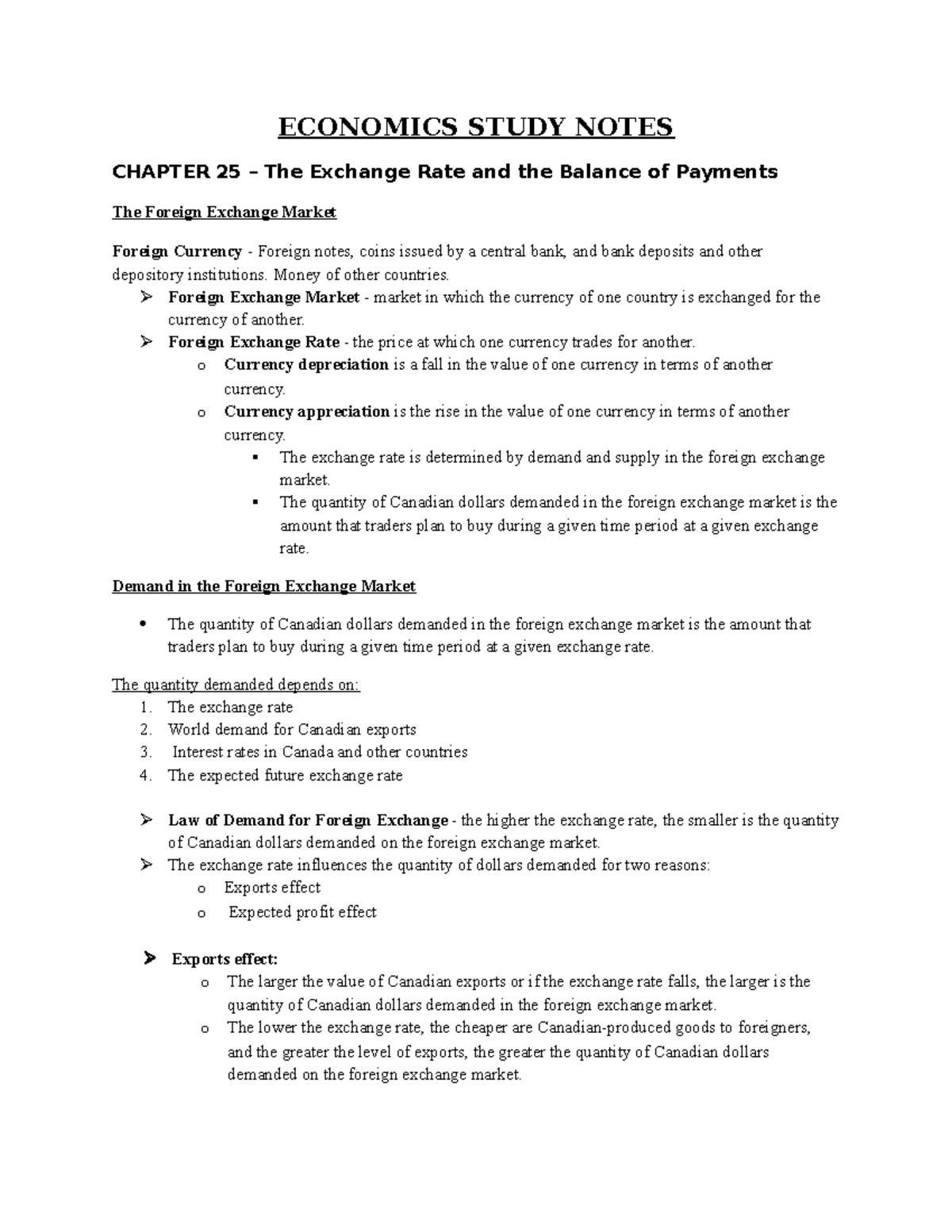 university of western c25 - ECONOMICS STUDY NOTES CHAPTER 25 – The ...