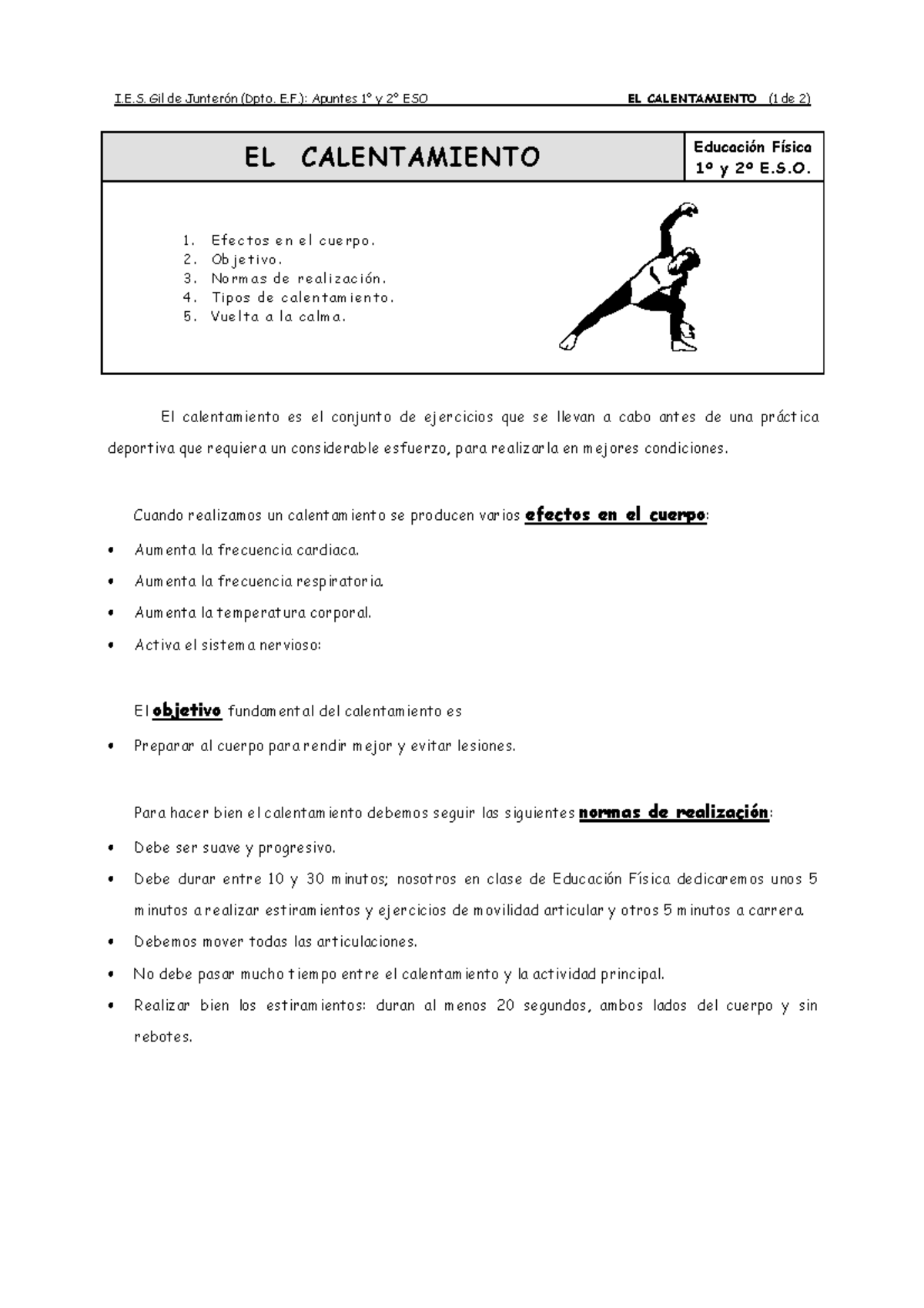 02 El calentamiento-1º y 2º ESO - - Studocu