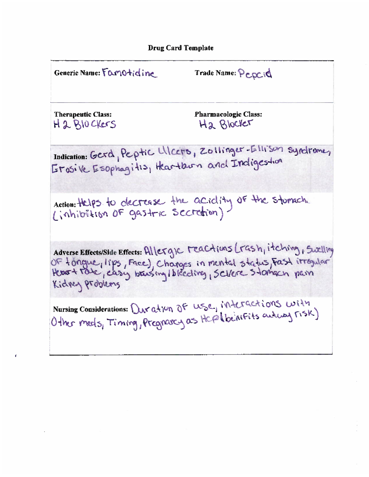 [Untitled] (4) - Drug Cards - HSC204 - Studocu