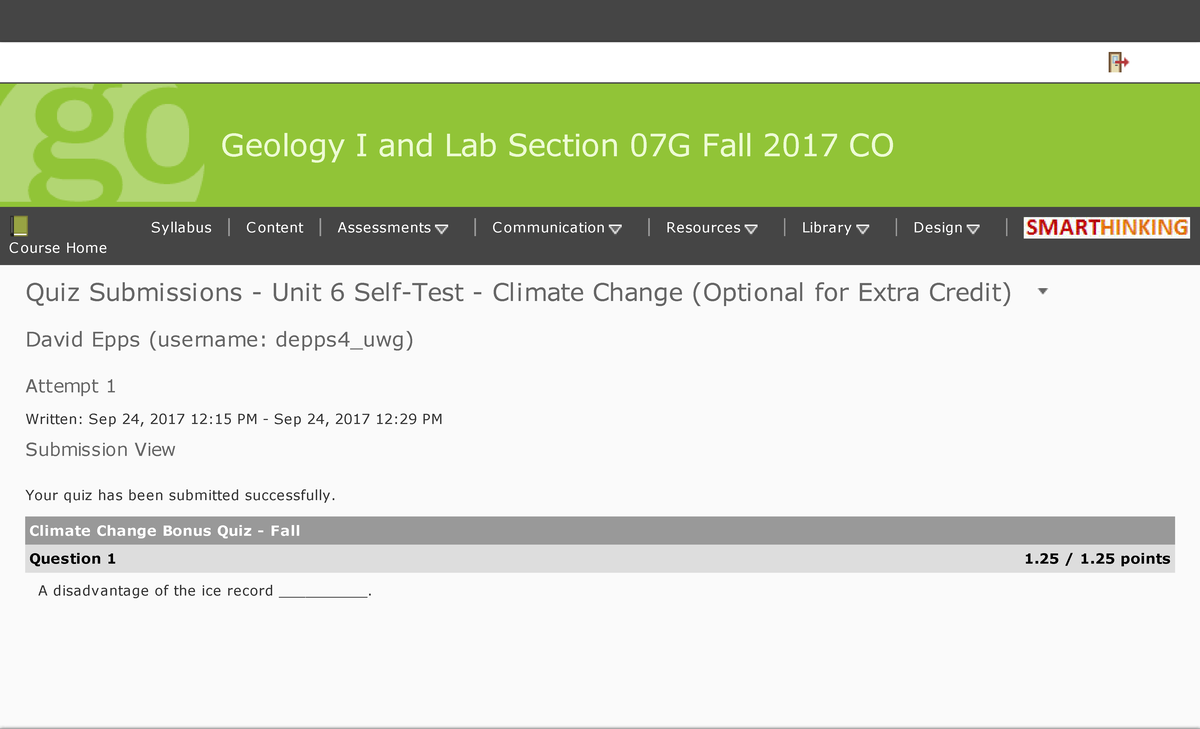 Geol1011k Unit 6 Quiz Climate Change - C ourse Home Syllabus C ontent ...
