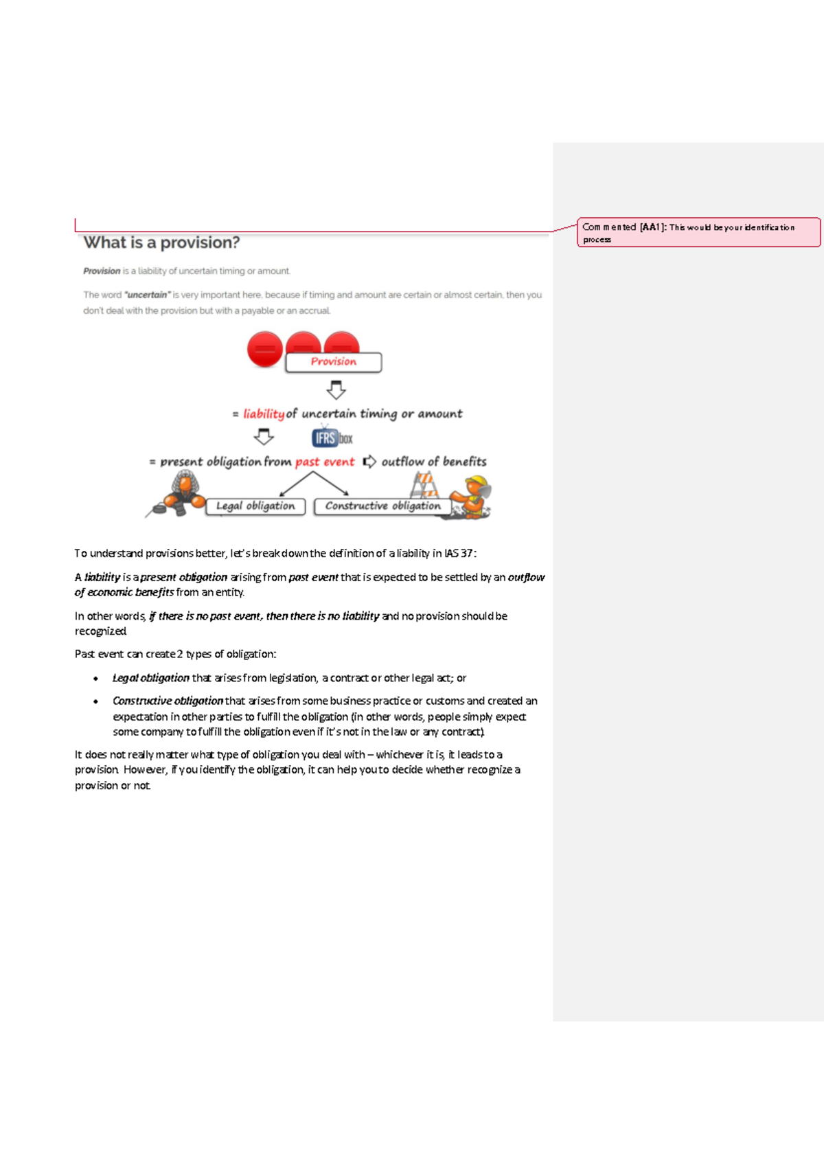IAS 37 summary - To understand provisions better, let’s break down the ...