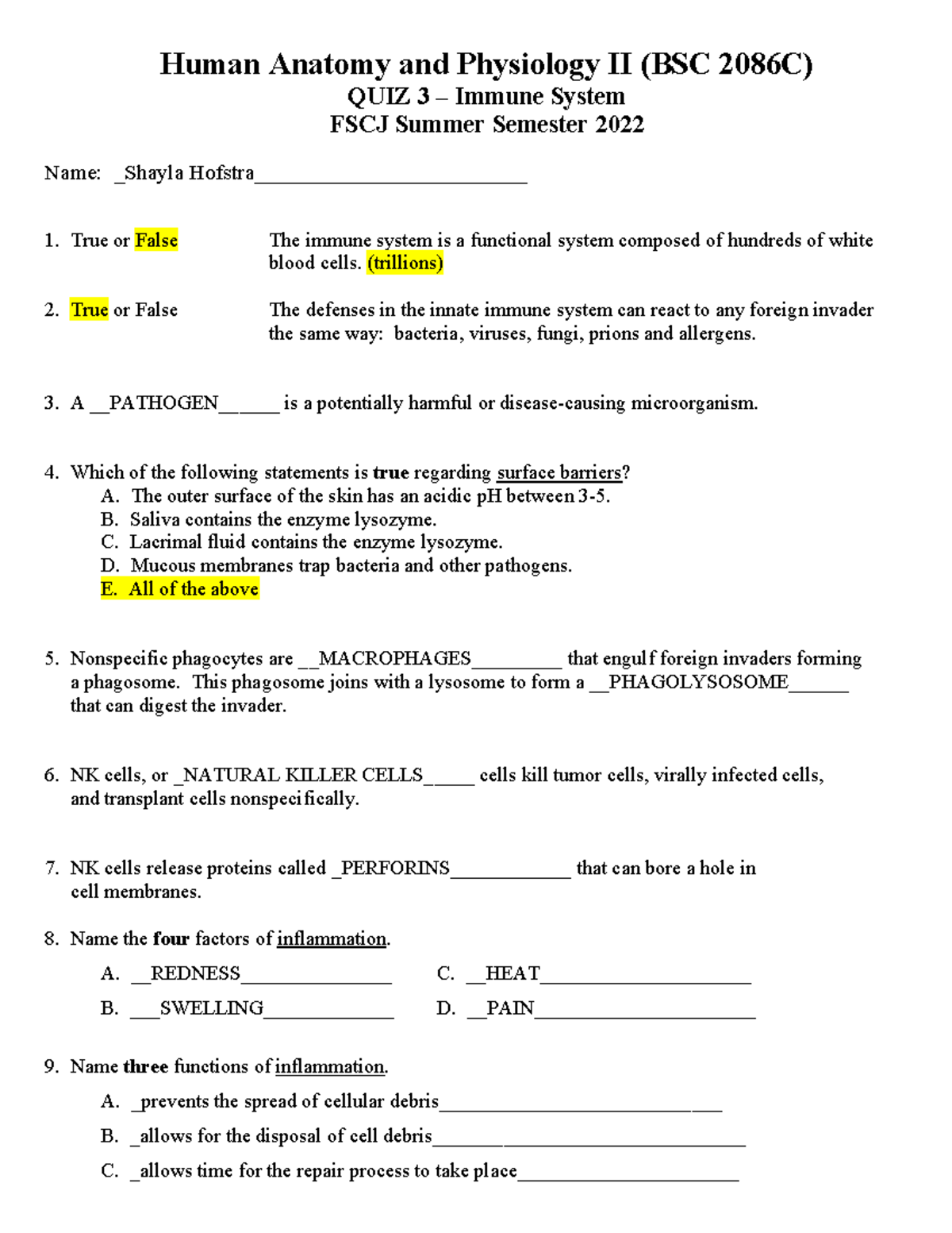 QUIZ 3 - Chapter 21 - Summer Semester 2022 - Finished - Human Anatomy ...