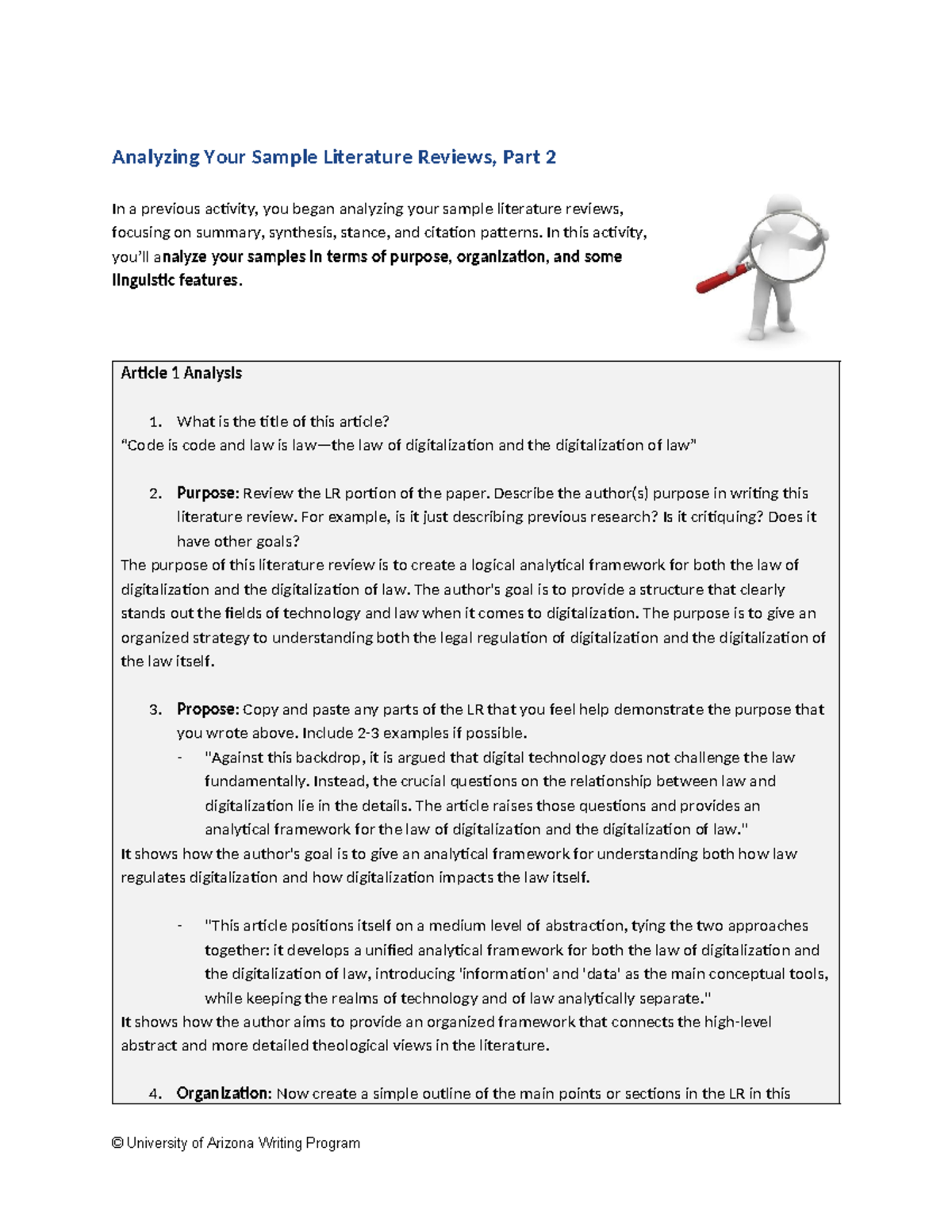 DD4 108 Analyzing Sample LRs - Pt2 - Analyzing Your Sample Literature ...