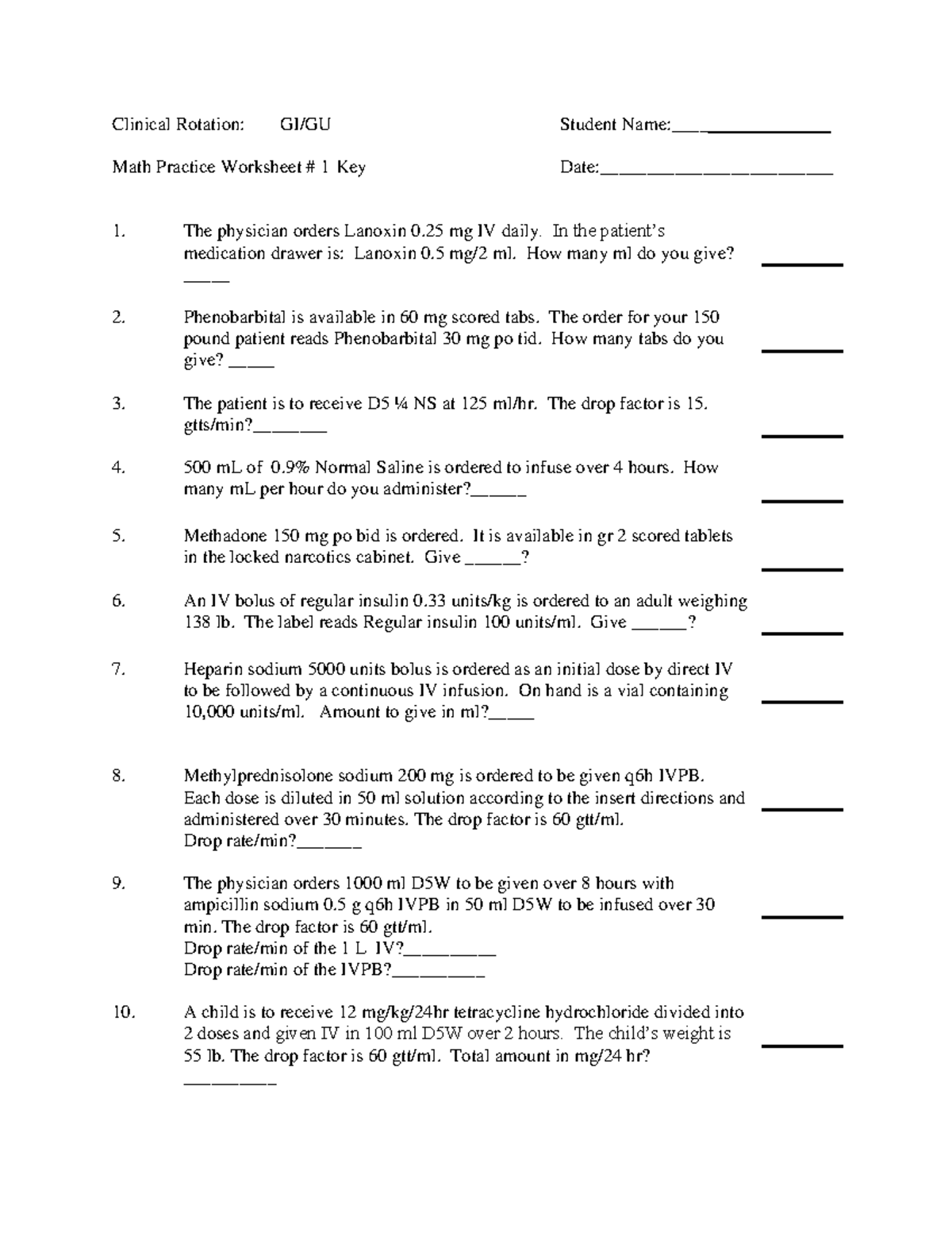 Practice B - Clinical Rotation: GI/GU Student Name ...