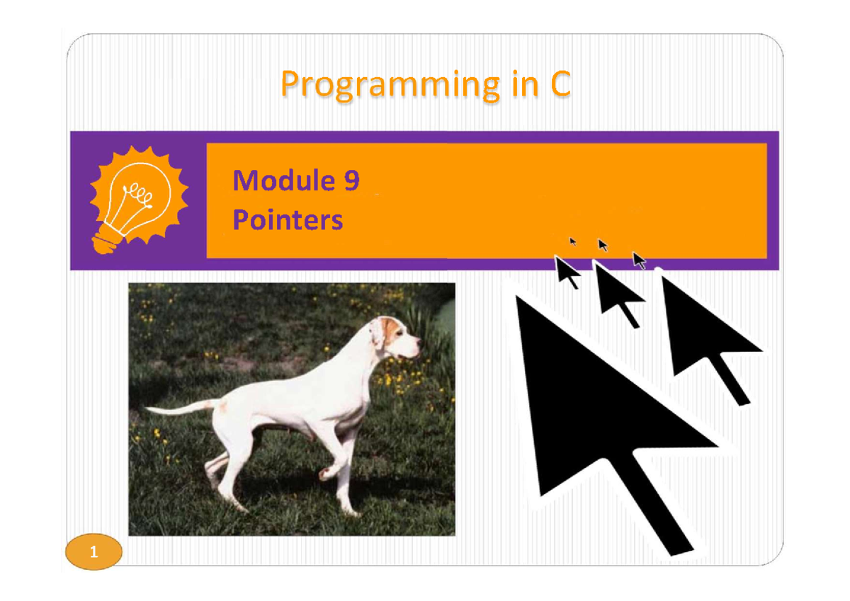 M9-Pointers - asd - Programming in C Module 9 Pointers Pointer Variable ... M9-Pointers - asd - Programming in C Module 9 Pointers Pointer Variable ...