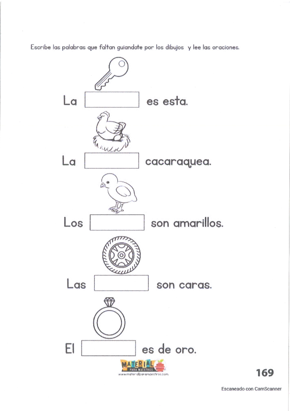 Libro Inicial 6 - Escribe las palabras que faltan guiandote por los ...