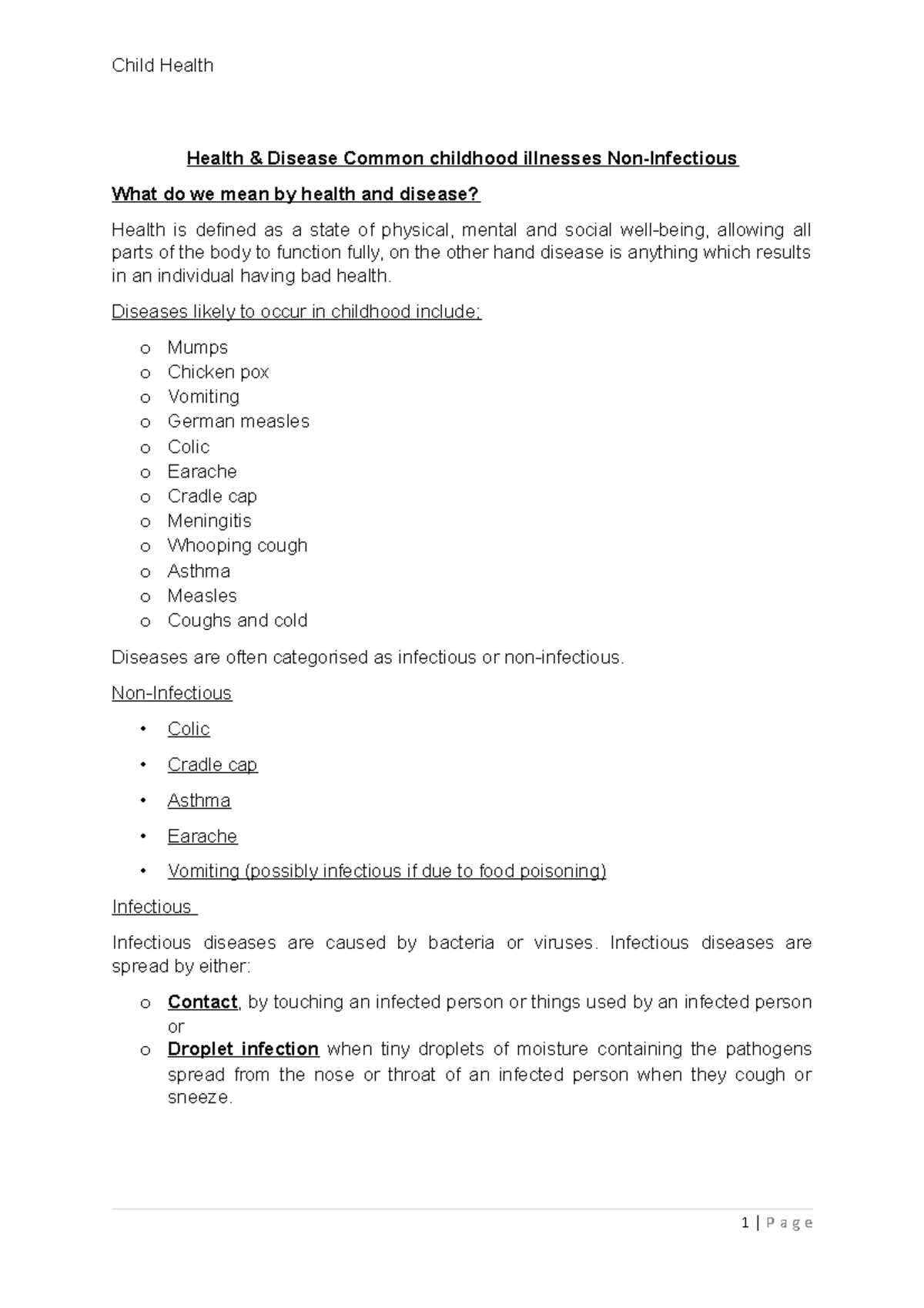 children's health - Child Health Health & Disease Common childhood ...