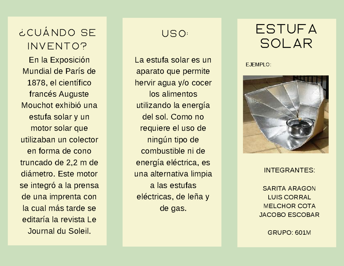 Tríptico Estufa Solar - para crear un video de tele - estufa solar ...
