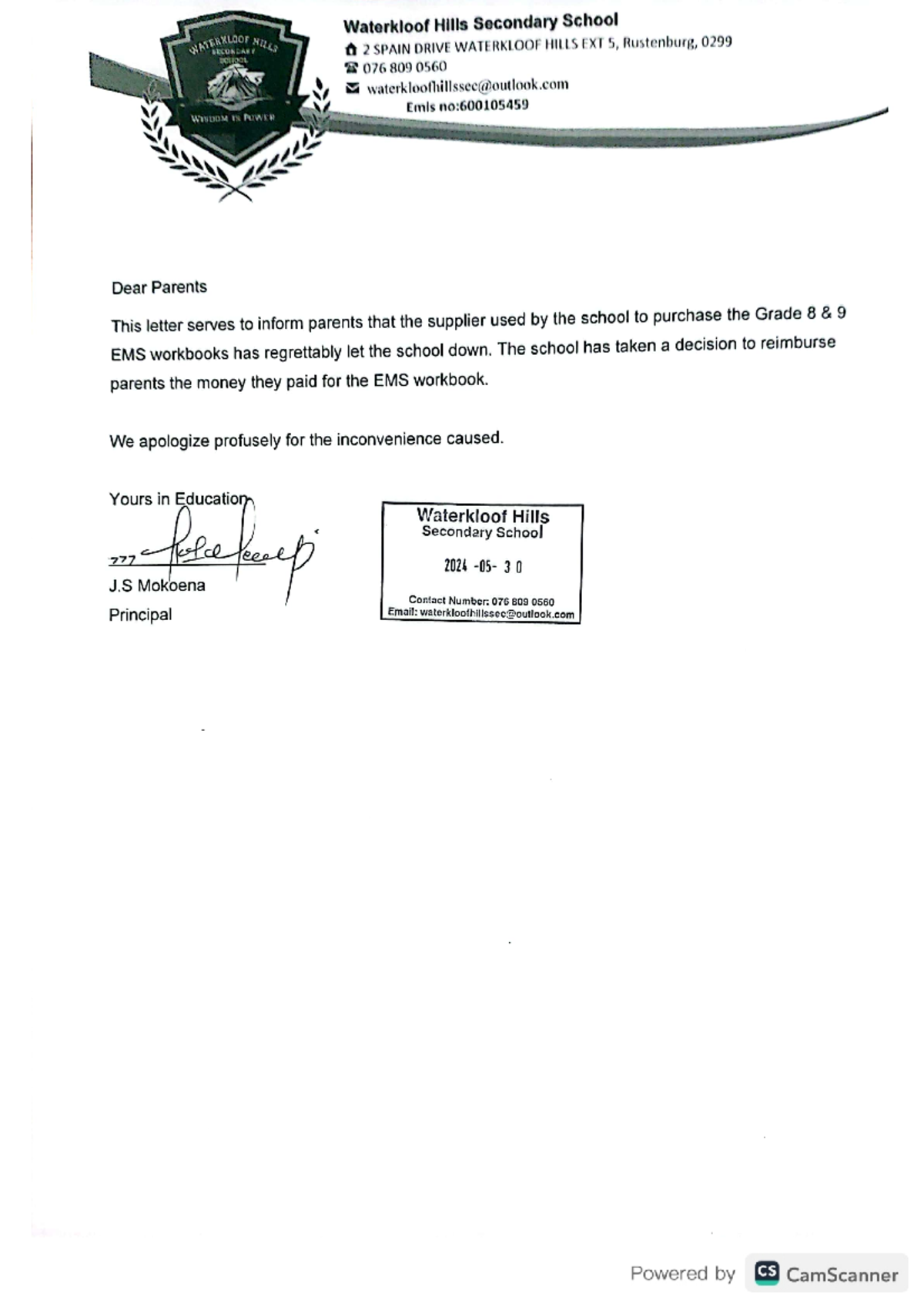 Letter 30052024 - very good - Studocu