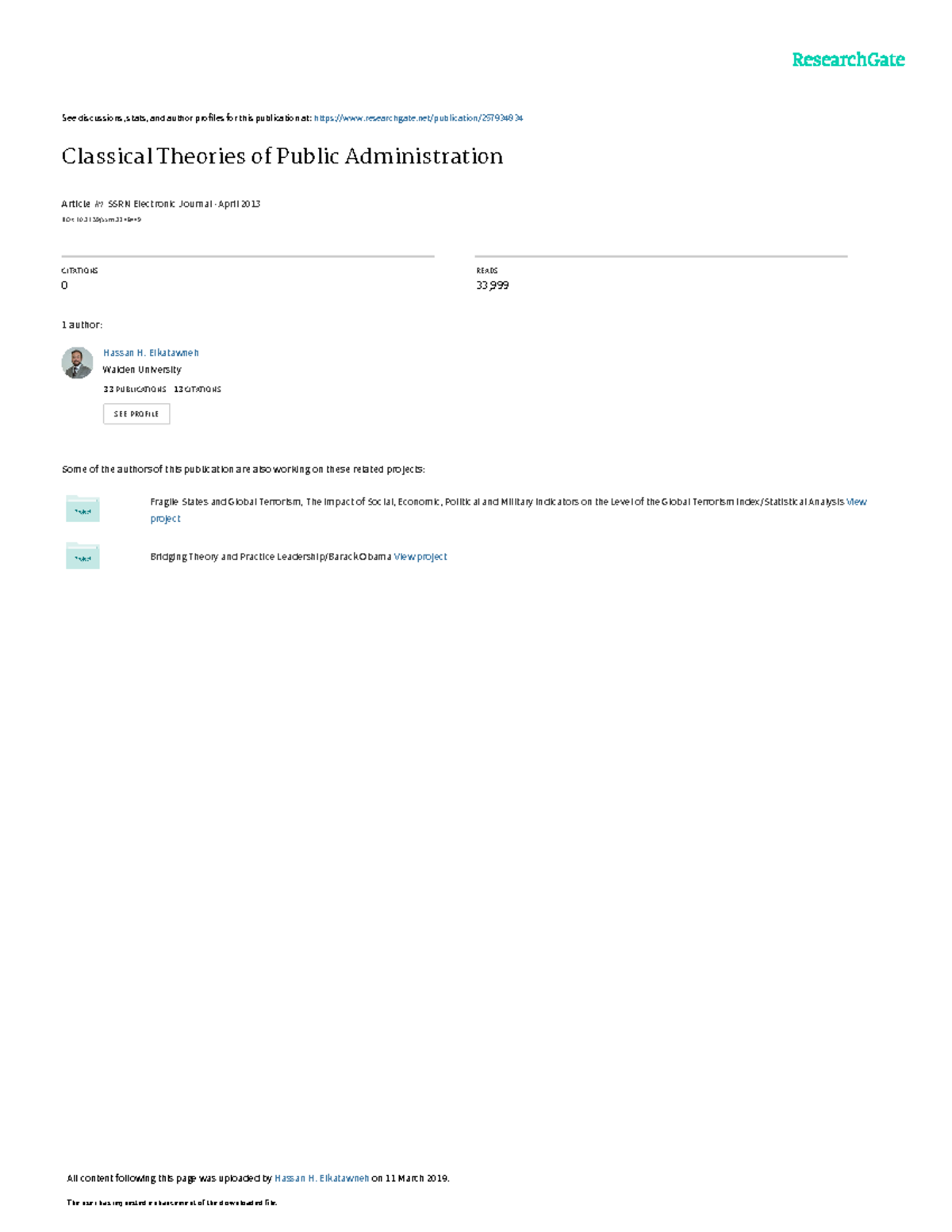 Classical Theoriesof Public Administration - b.a economic - Delhi ...