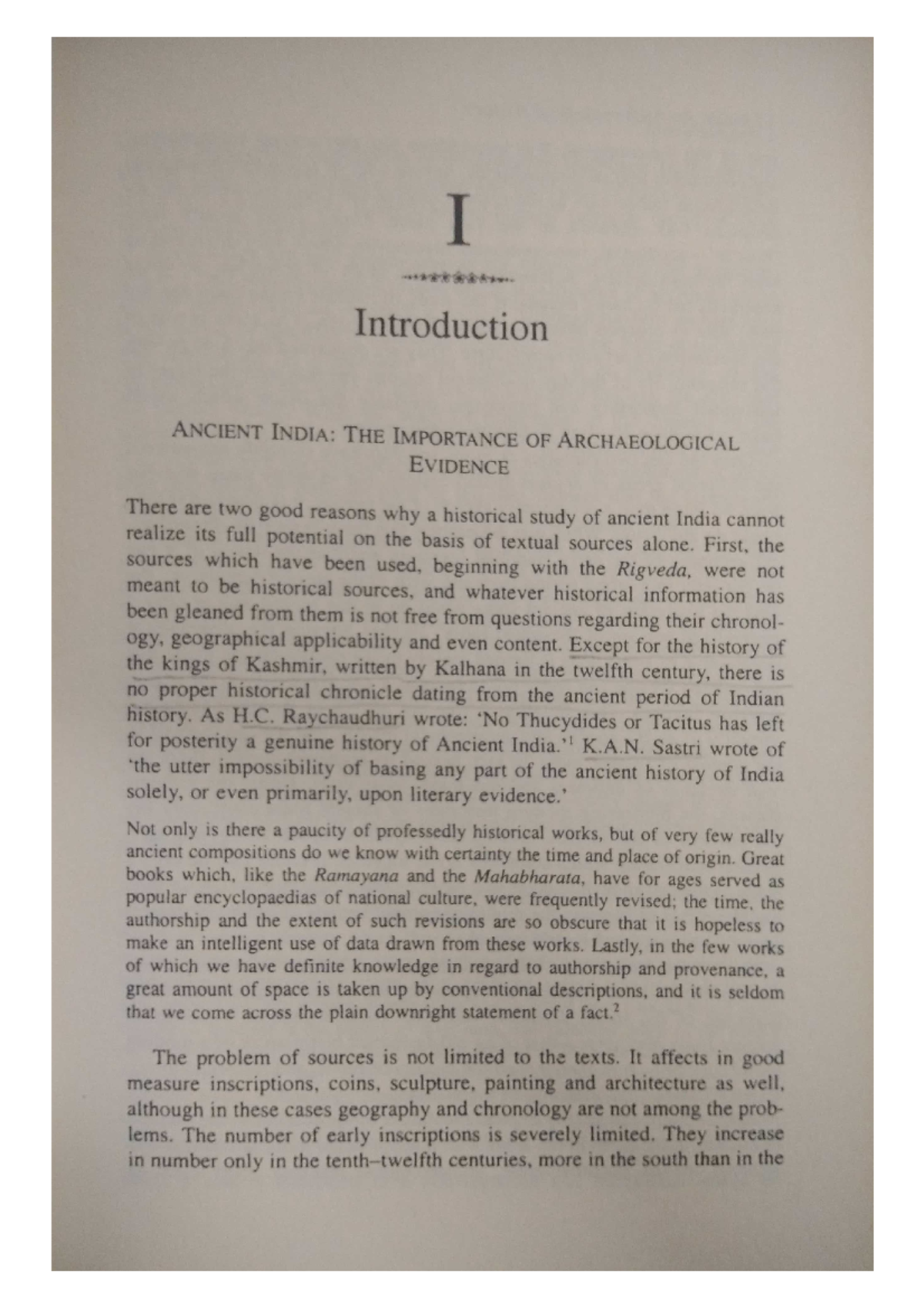 1.1 India An Archaeological History - I Introduction ANCIENT INDIA: THE ...