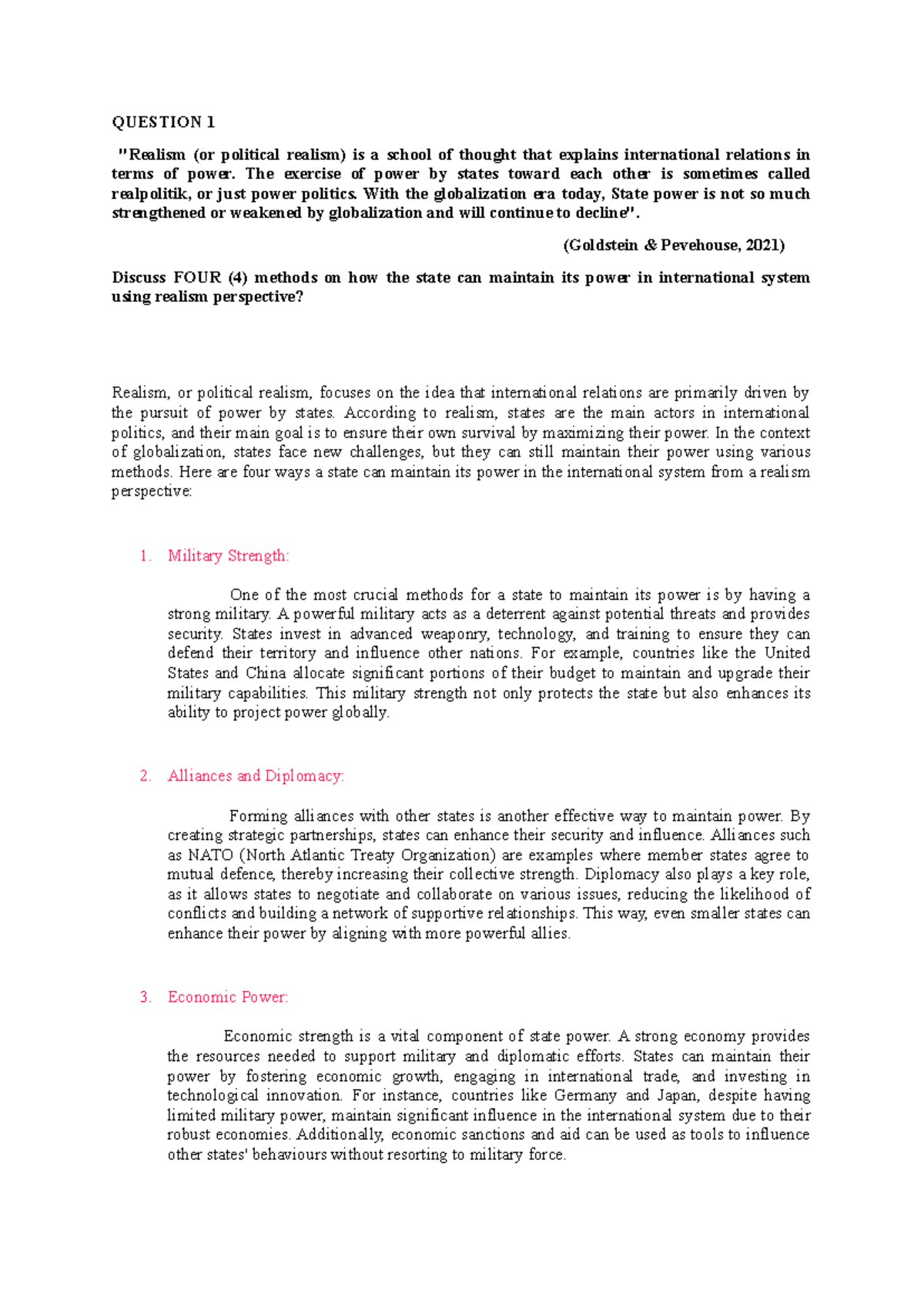 International Relations past year exam questions and answers 1 ...