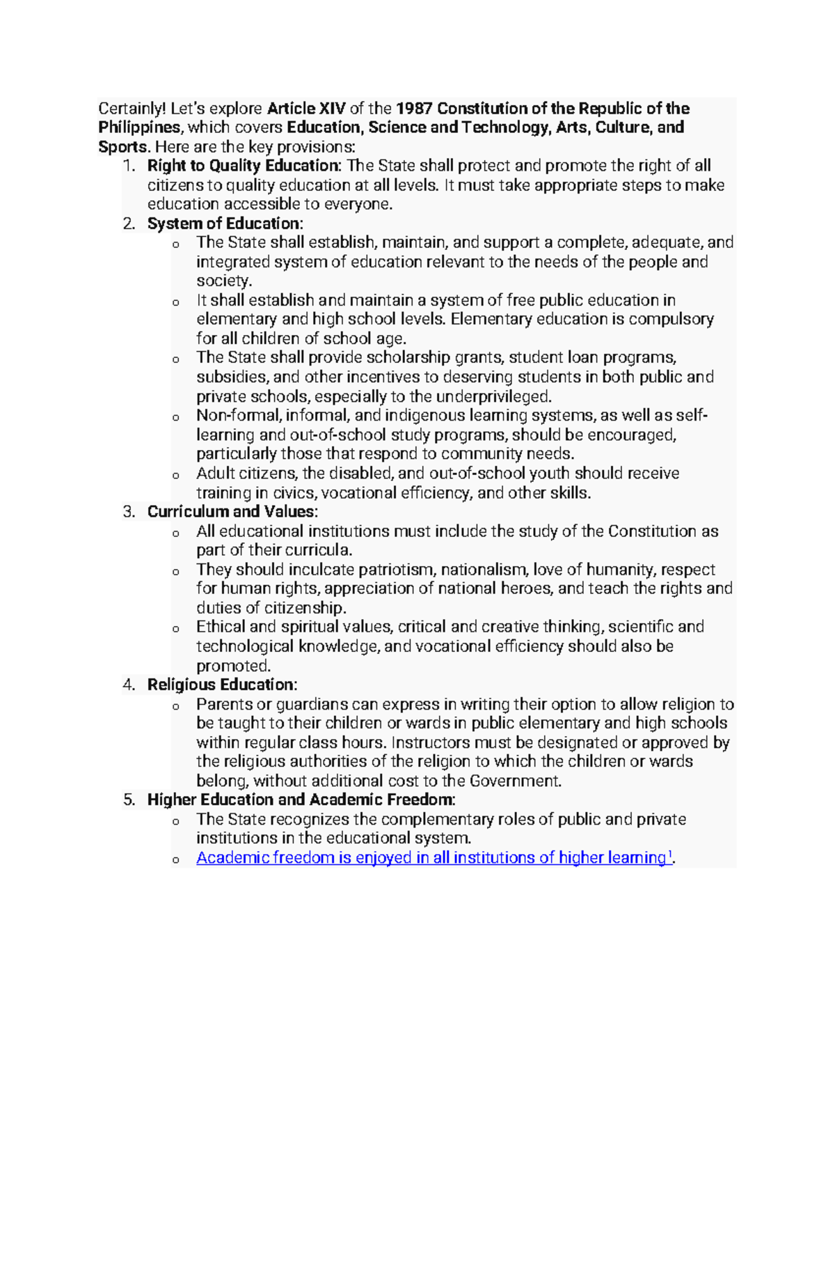 1987 Philippine Constitution - Certainly! Let’s explore Article XIV of ...