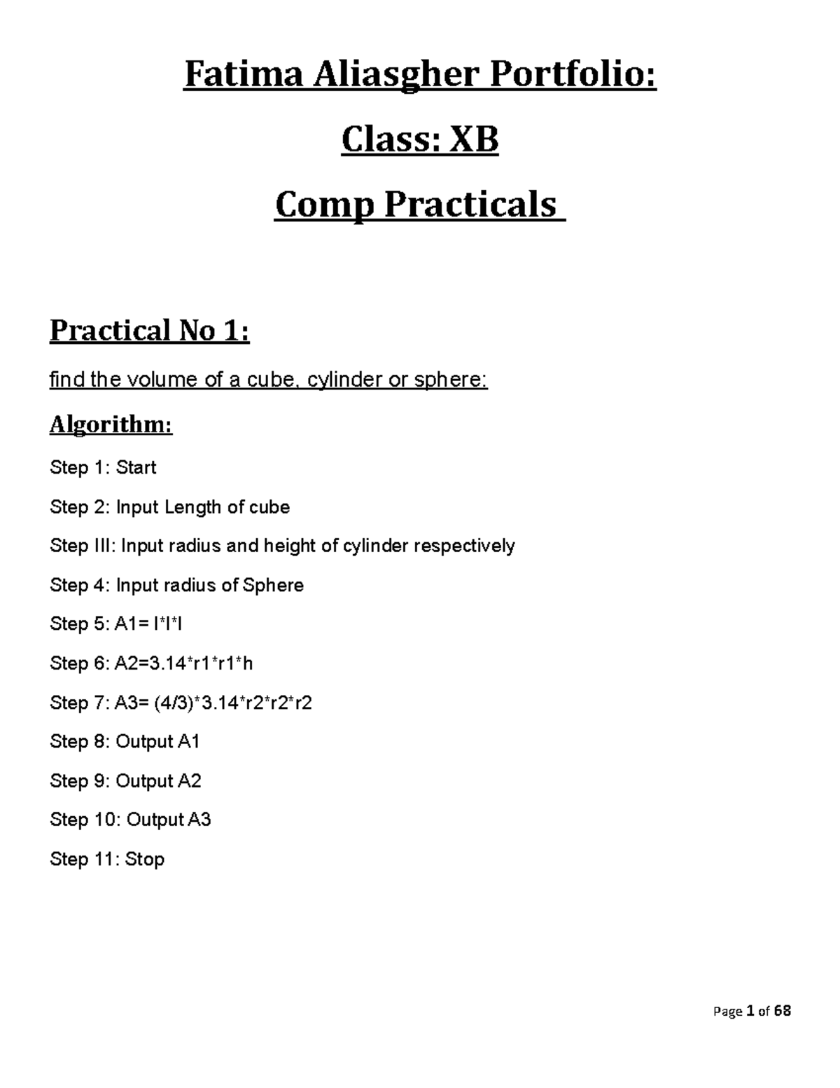 Fatima Portfolio - Fatima Aliasgher Portfolio: Class: XB Comp ...