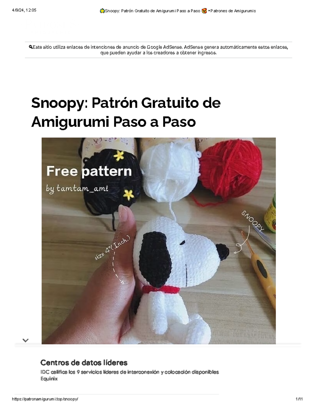 🌟Snoopy Patrón Gratuito de Amigurumi Paso a Paso 🥰 • Patrones de ...
