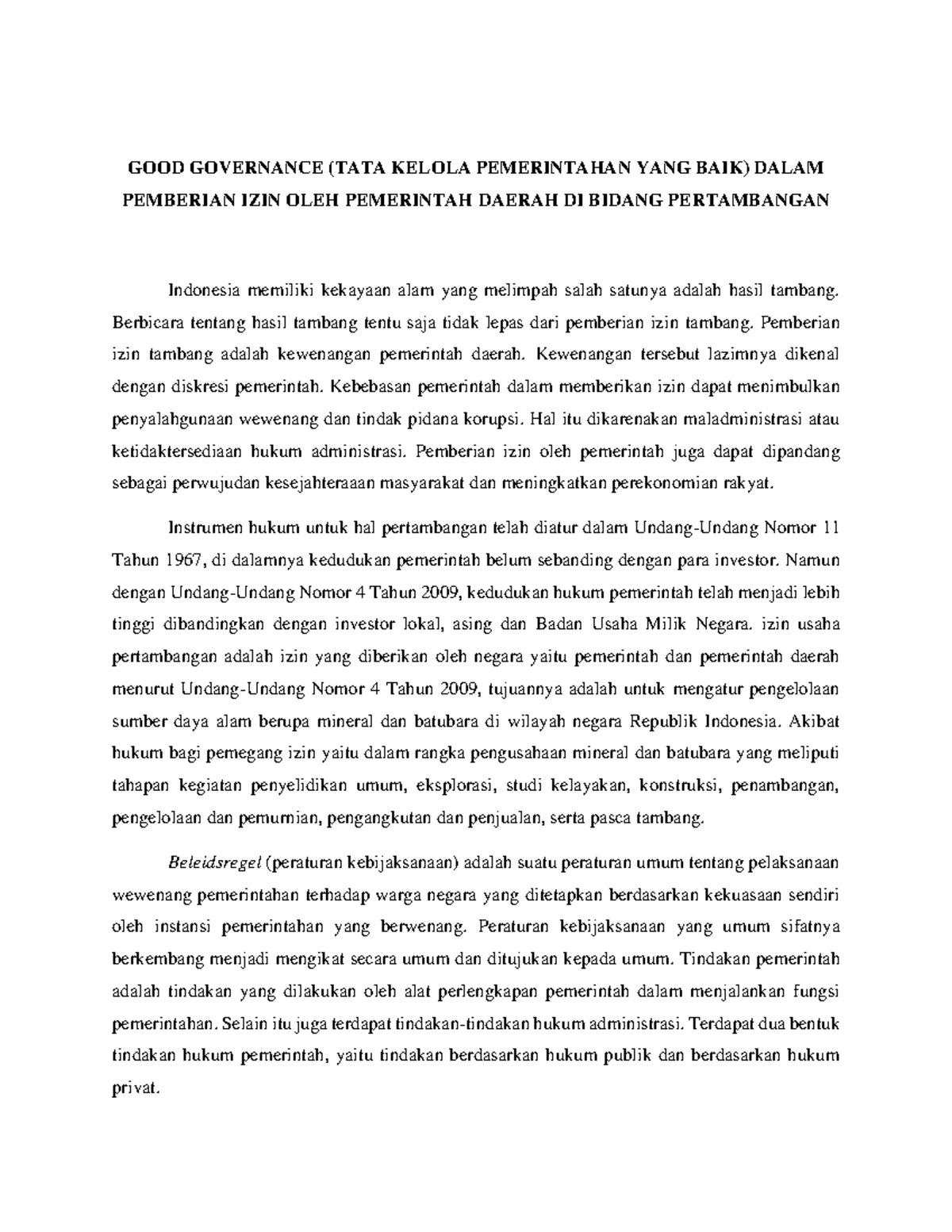 Pemerintahan-GOOD Governance - GOOD GOVERNANCE (TATA KELOLA PEMERINTAHAN YANG BAIK) DALAM ...