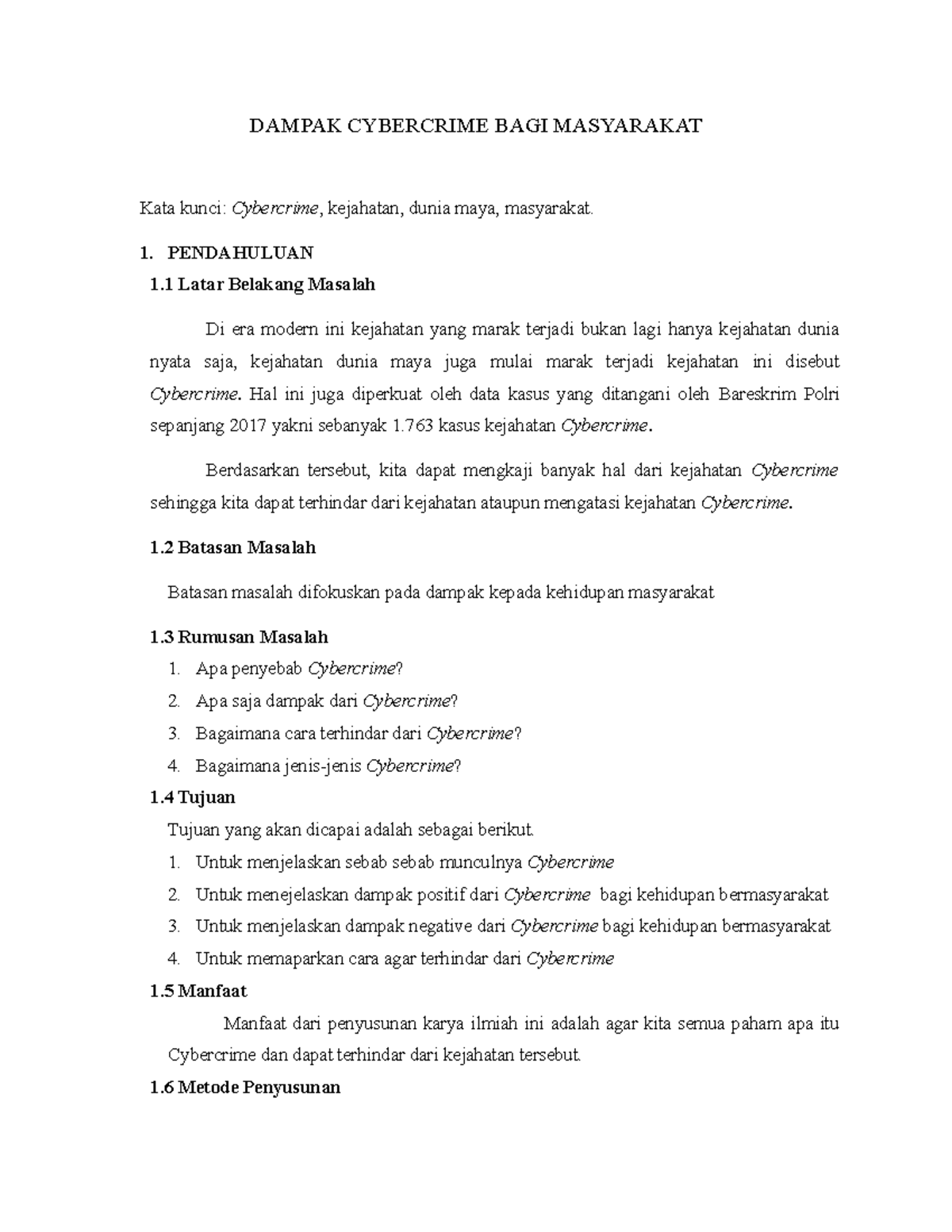 Dampak Penggunaan Aplikasi Cybercrime BAGI Mahasiswa - DAMPAK ...